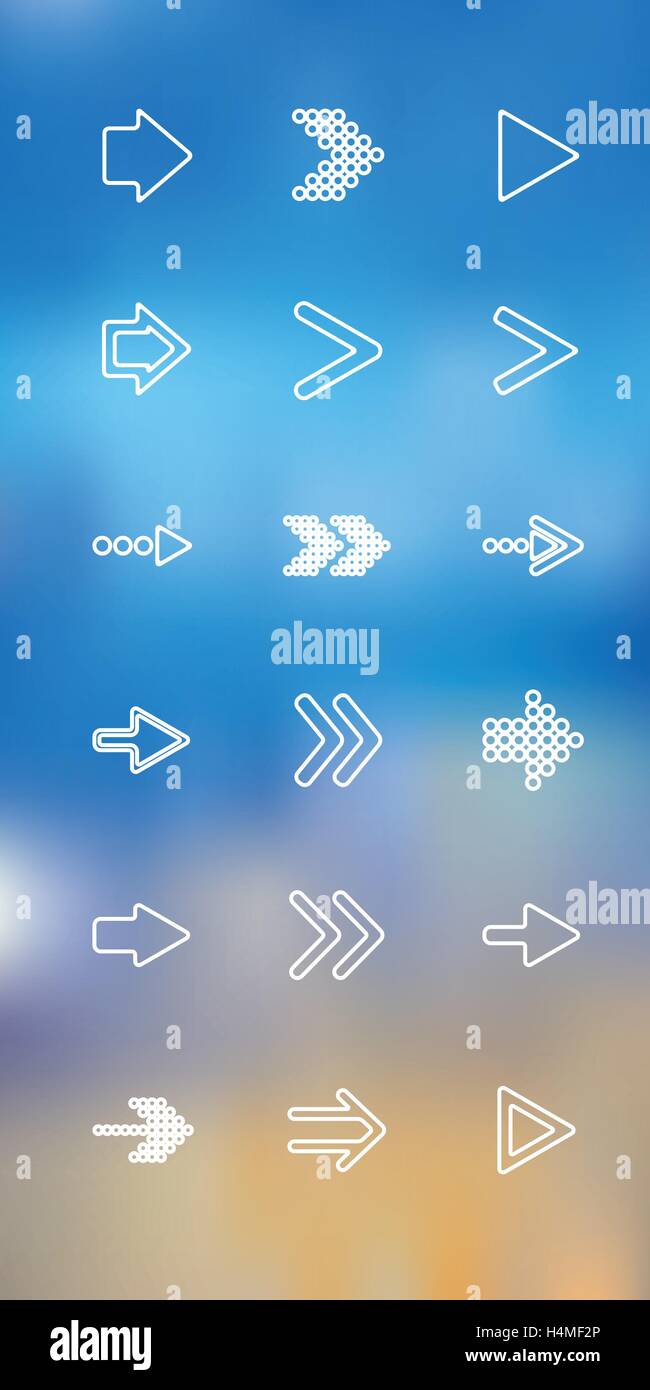 Vector thin icons design set. Arrows. Moder simple line icons. Ultra ...