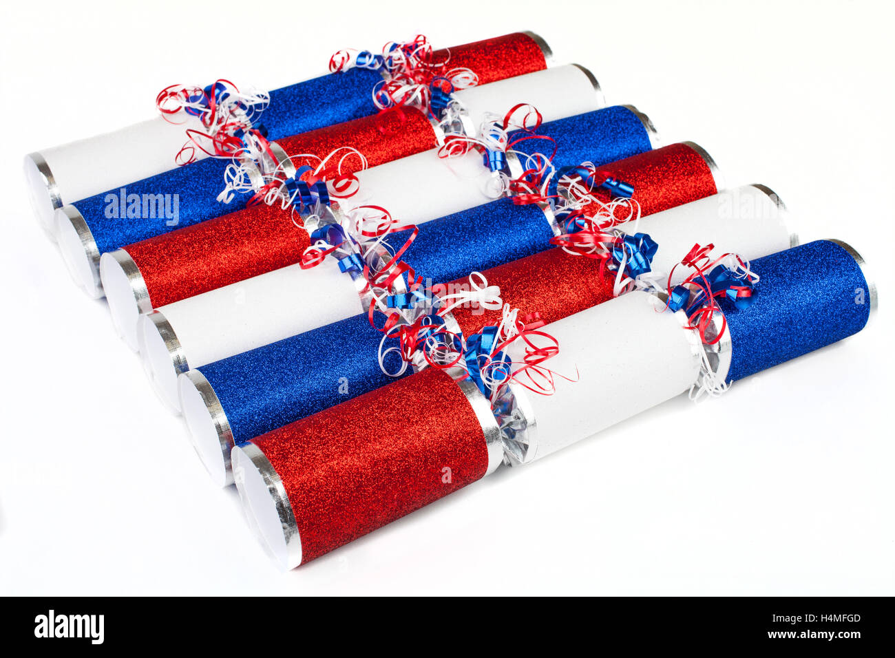 A shot of a set of Crackers or otherwise known as a Bon Bons Stock ...