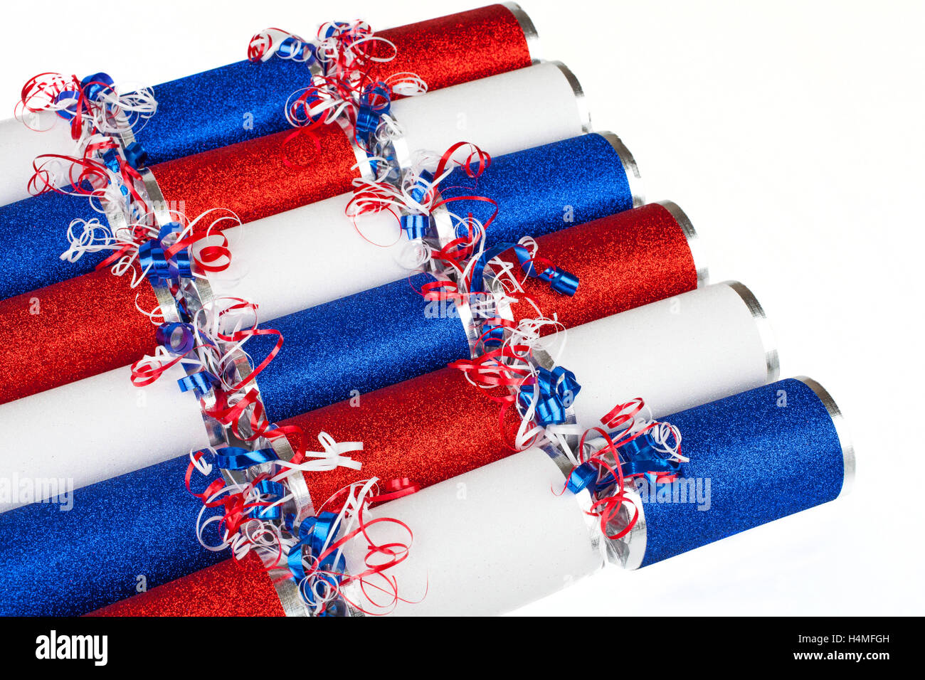 A shot of a set of Crackers or otherwise known as a Bon Bons Stock ...