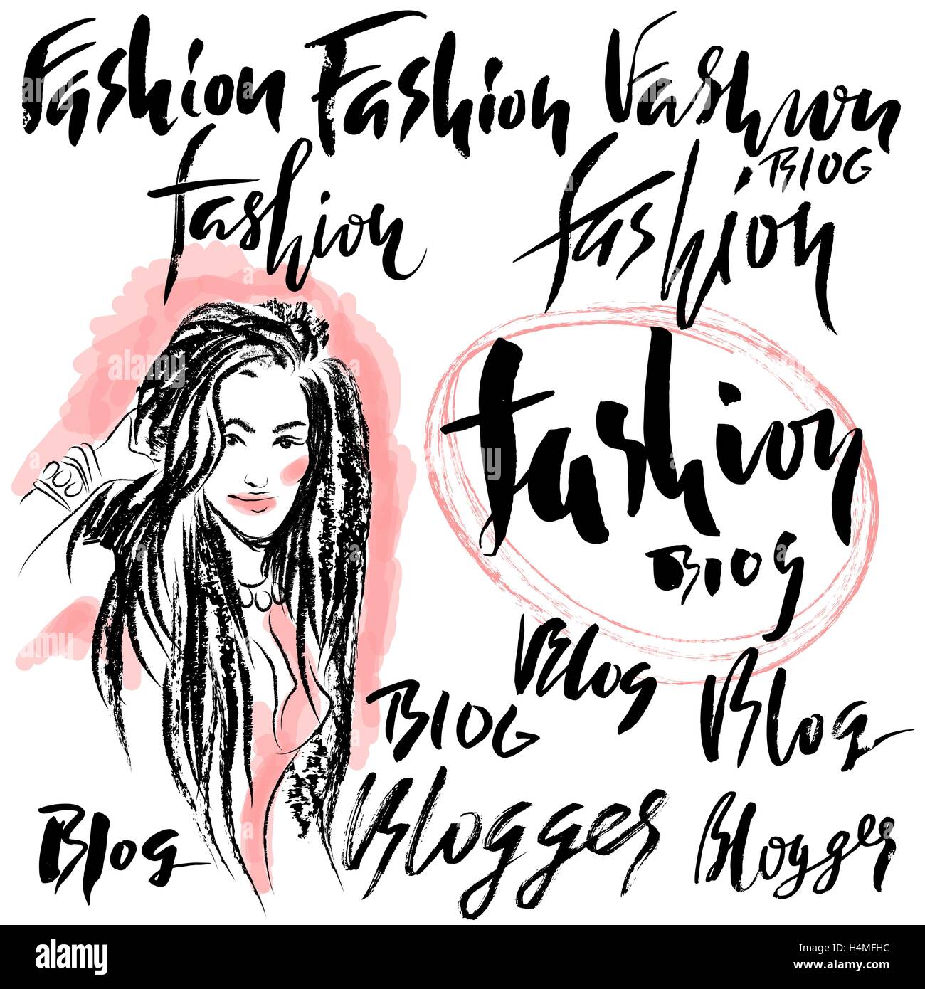 Vector illustration handmade calligraphy. Text fashion blog for of ...