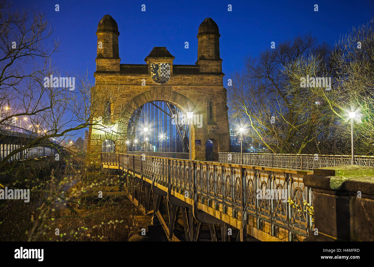Historical Steel Bridge Alte Elbbruecken crossing the River Elbe: Port ...