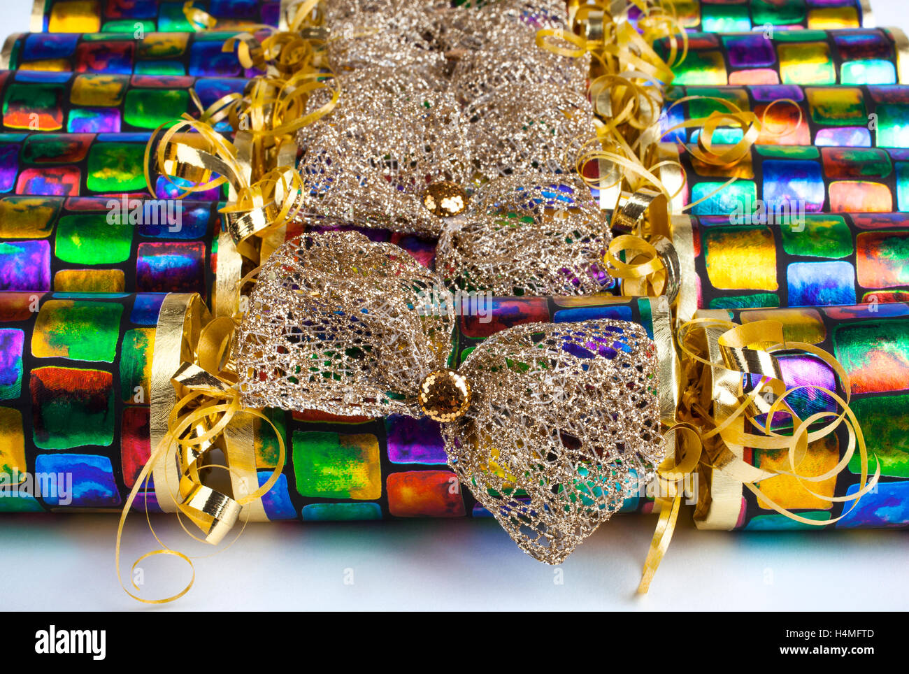 A shot of a traditional set of Crackers or otherwise known as Bon Bons ...