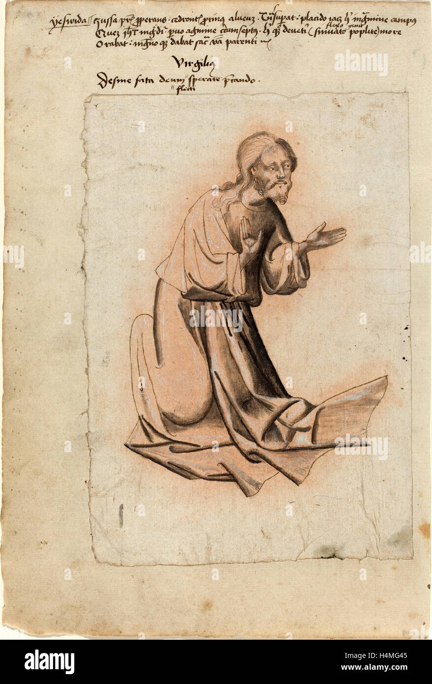 South German 15th Century, Christ Kneeling in Prayer, c. 1425, pen and ...