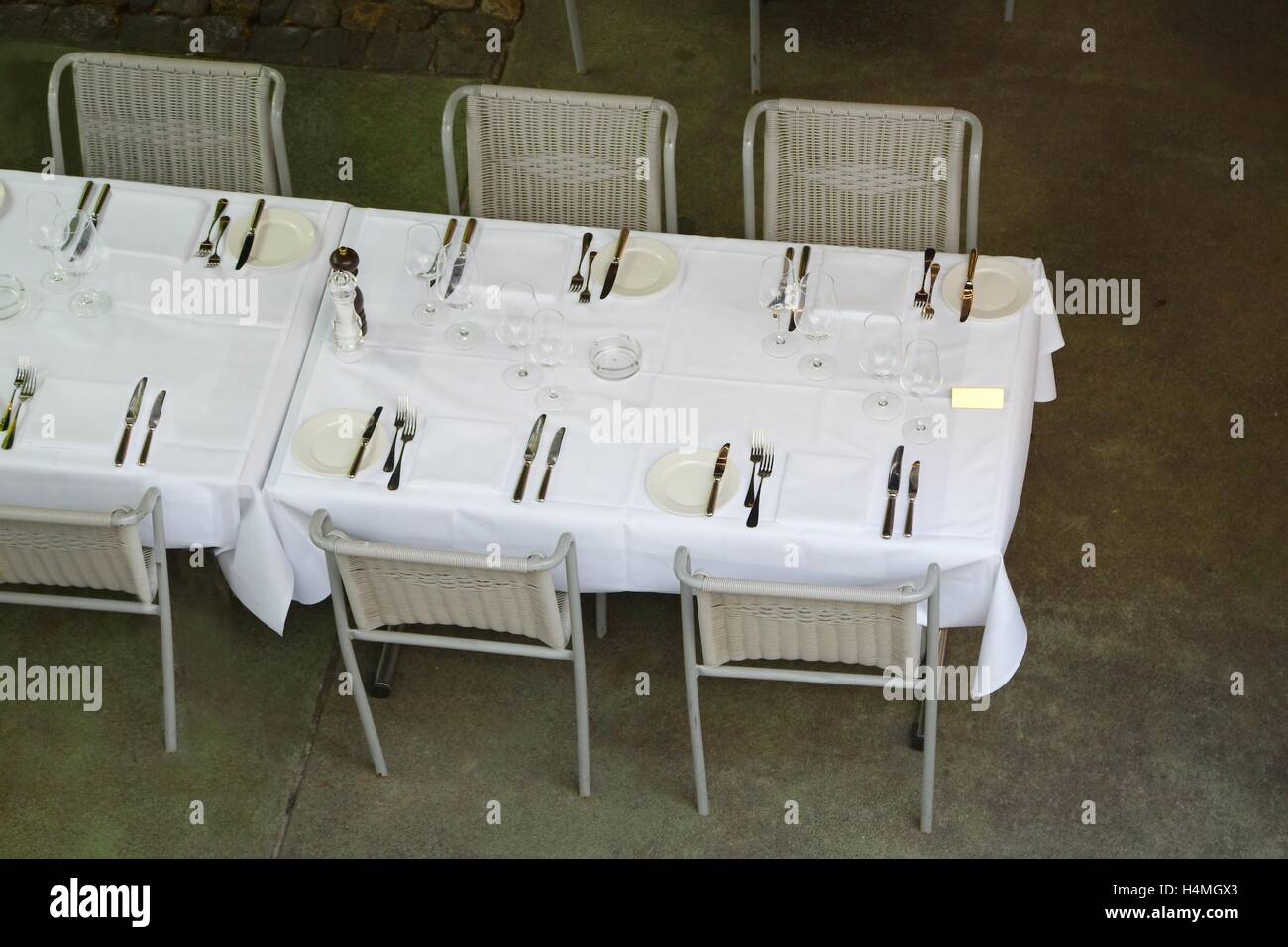 Table at a restaurant Stock Photo - Alamy