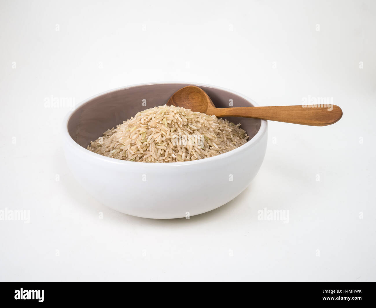 Thai Fragrant Rice in the bowl on white background Stock Photo - Alamy