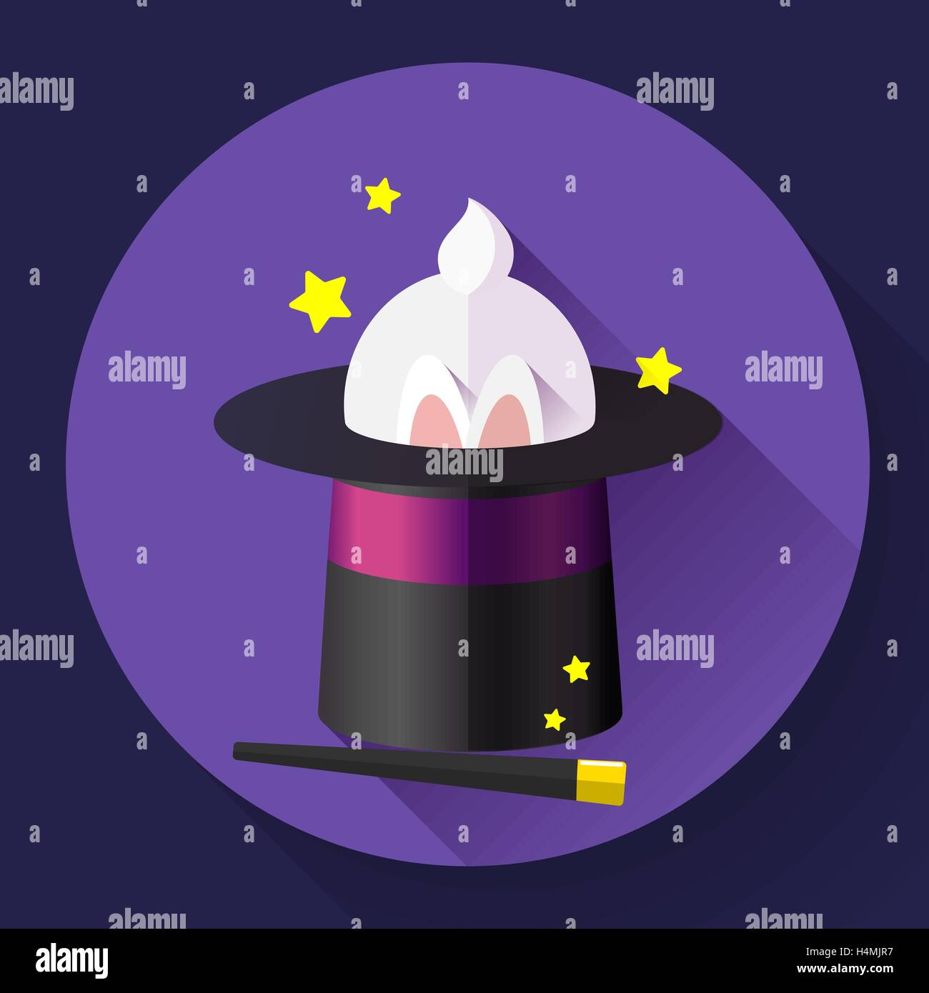 Funny Rabbit in a magic hat Stock Vector Image & Art - Alamy