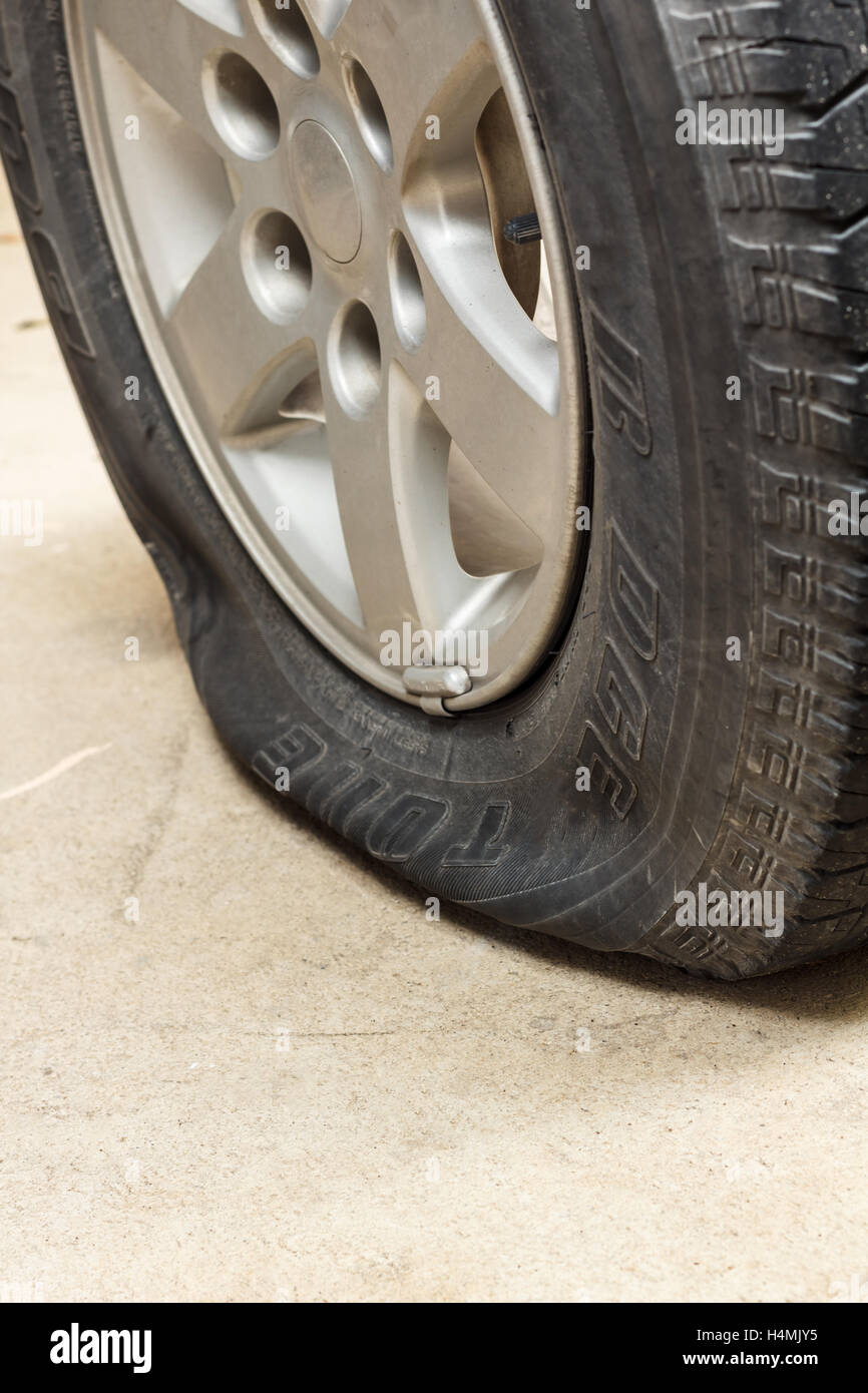 Car tire burst hi-res stock photography and images - Alamy
