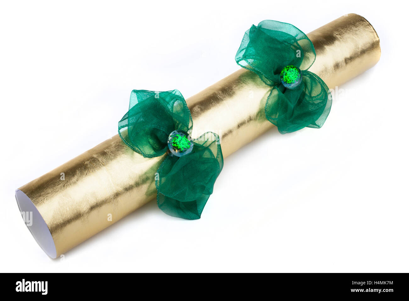 Gold bow ribbons Cut Out Stock Images & Pictures - Alamy