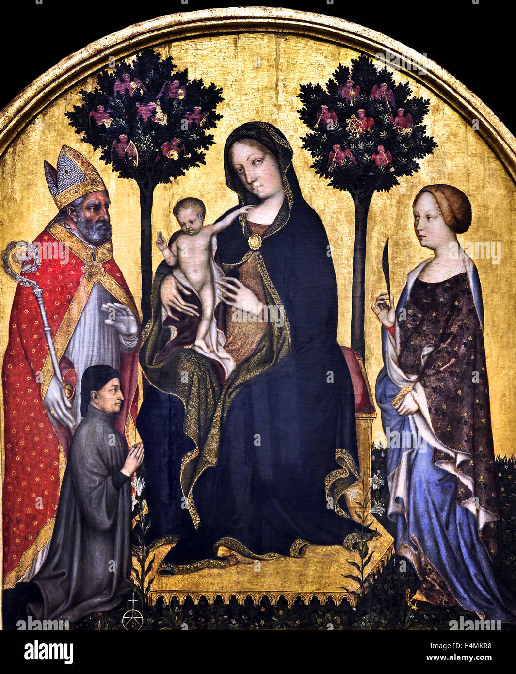 Throne of Madonna and Child, St. Nicholas of Bari, Catherine of ...