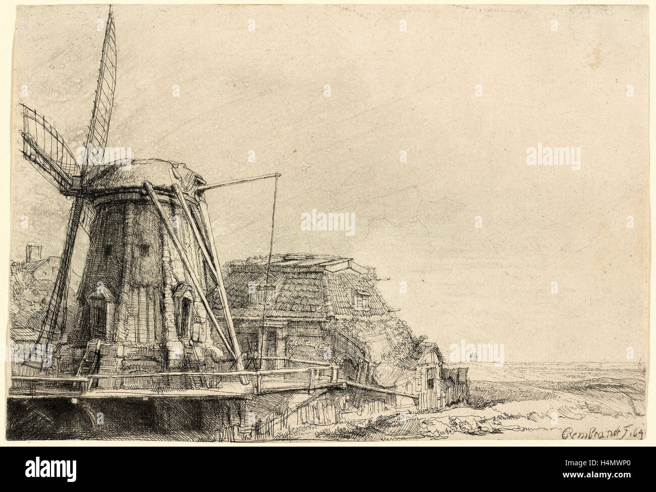 Rembrandt van Rijn, The Windmill, Dutch, 1606 - 1669, 1641, etching ...