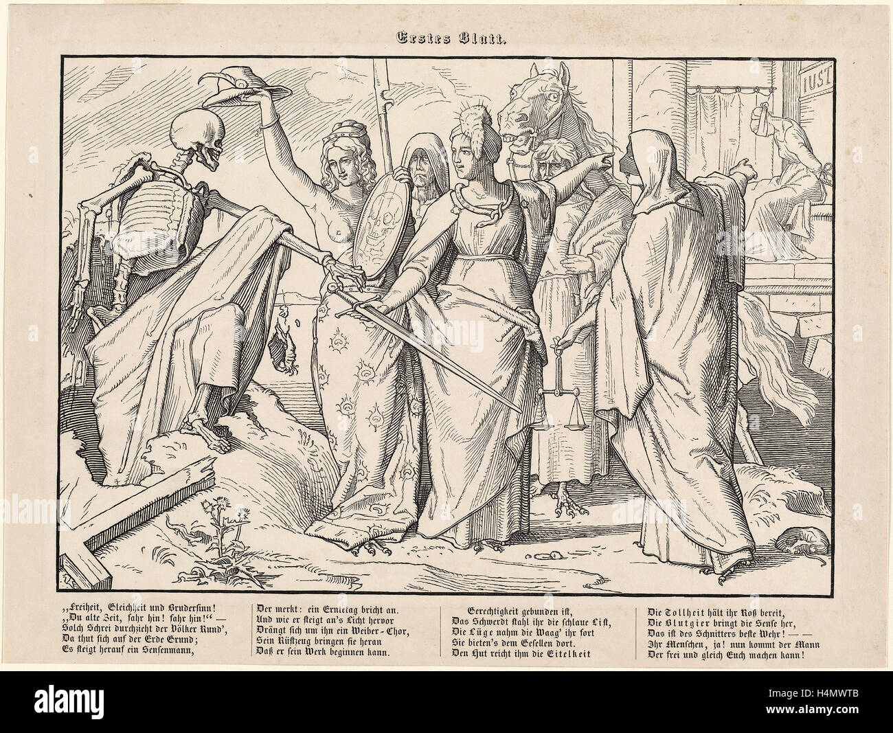 Alfred Rethel, Auch ein Todtentanz I, German, 1816 - 1859, 1849, wood ...