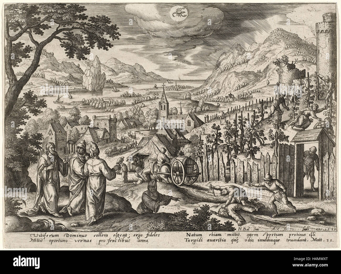 Adriaen Collaert after Hans Bol, " The Kingdom of God shall be taken ...