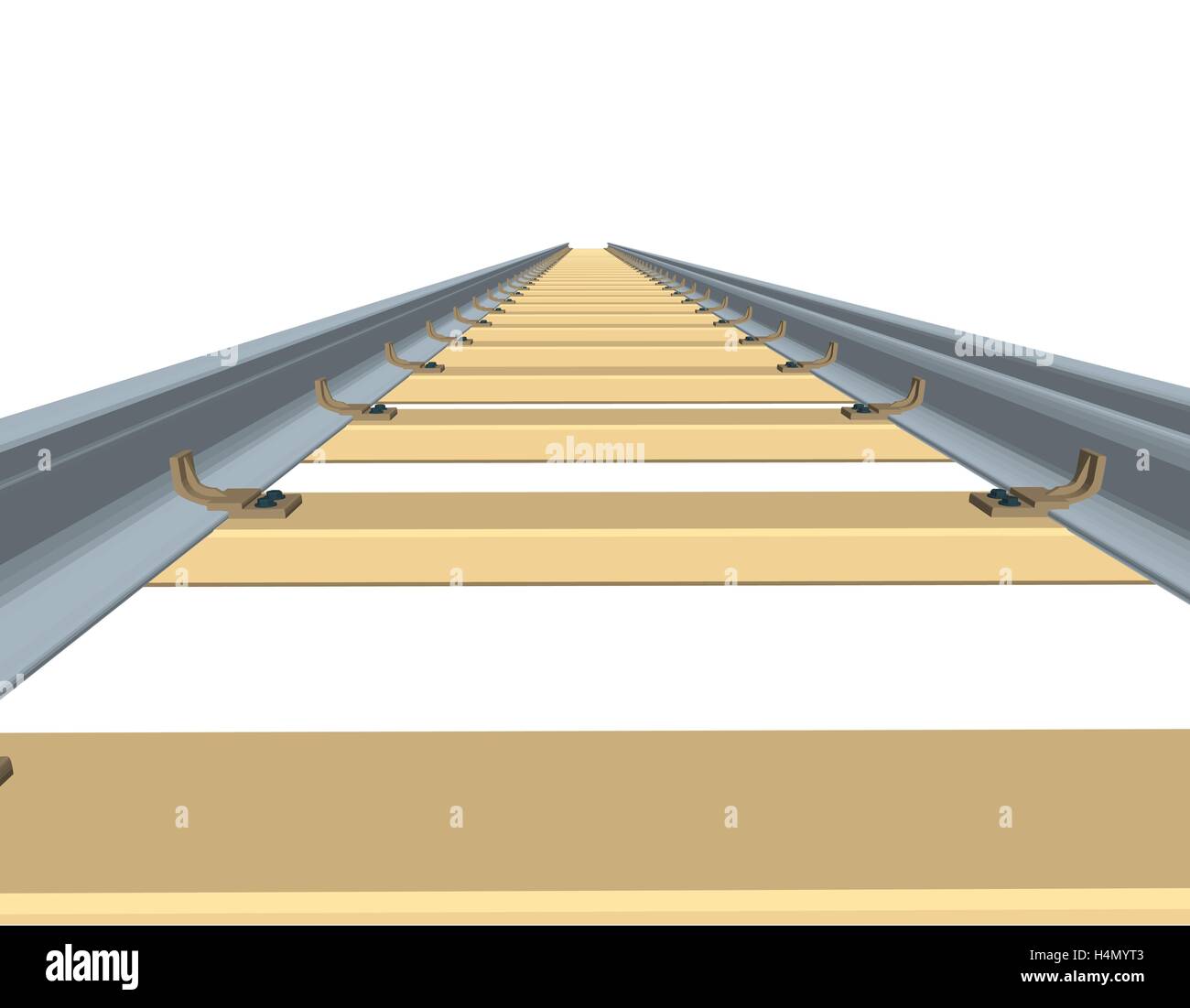 Railway track. Isolated on white background. 3d Vector illustration ...