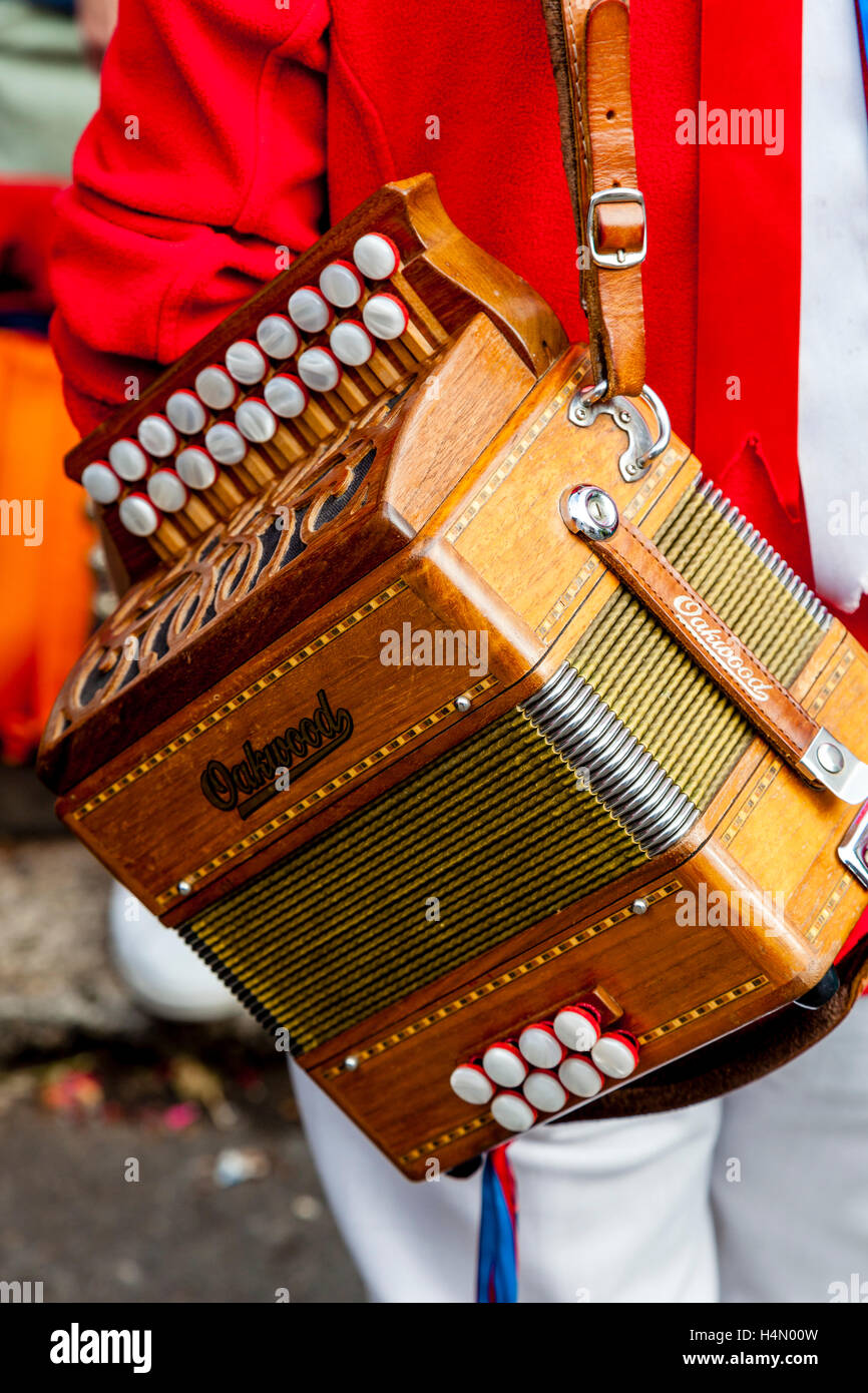 A Musician And Accordion Lewes Folk Festival 2016 Lewes Sussex Uk