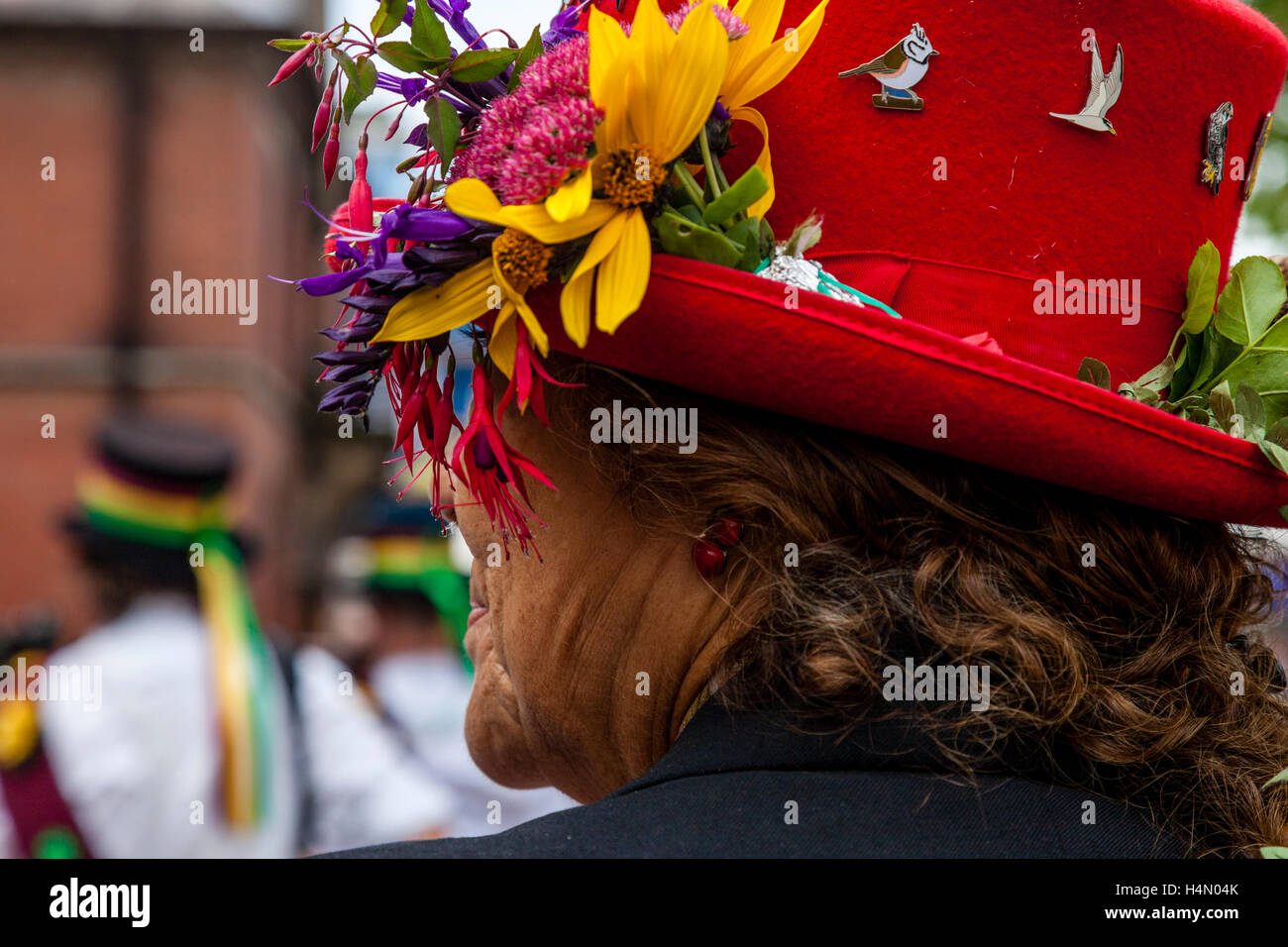 A Morris Dancer At The Lewes Folk Festival 2016 Lewes Sussex Uk