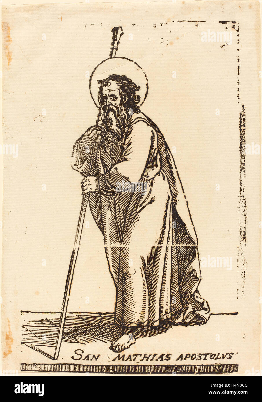 Jacques Stella (French, 1596 - 1657), Saint Matthias, woodcut Stock ...
