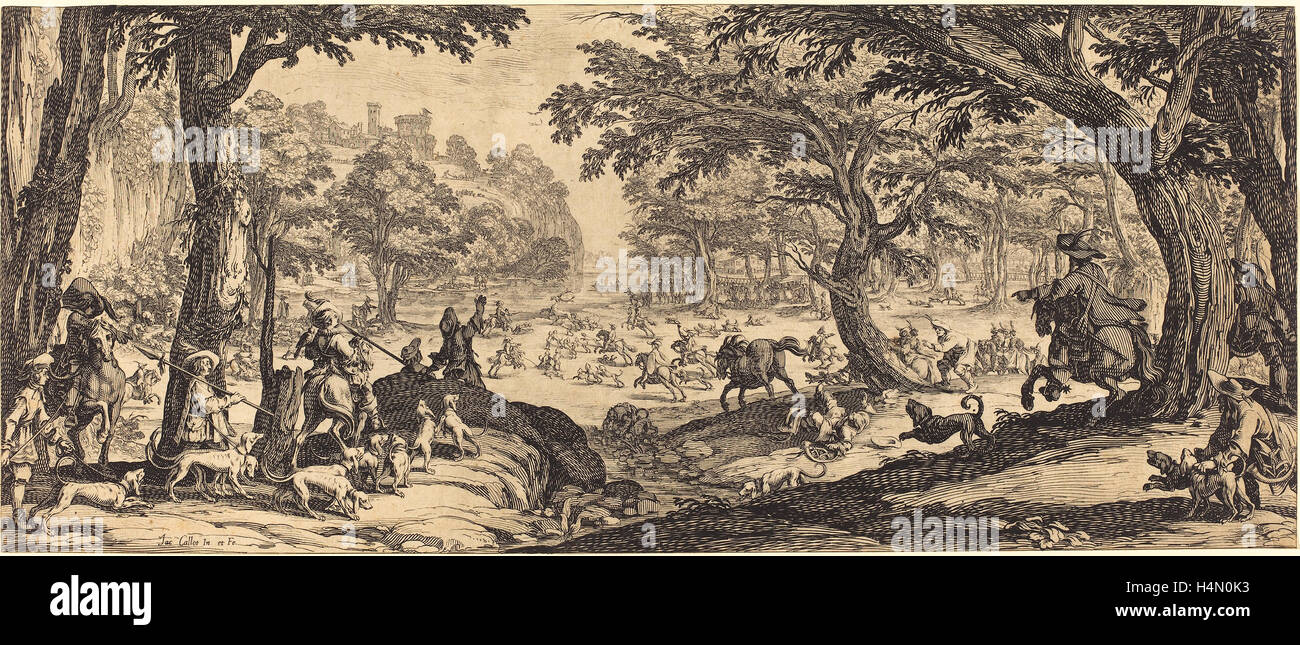 Jacques Callot (French, 1592 - 1635), The Stag Hunt, probably 1619 ...
