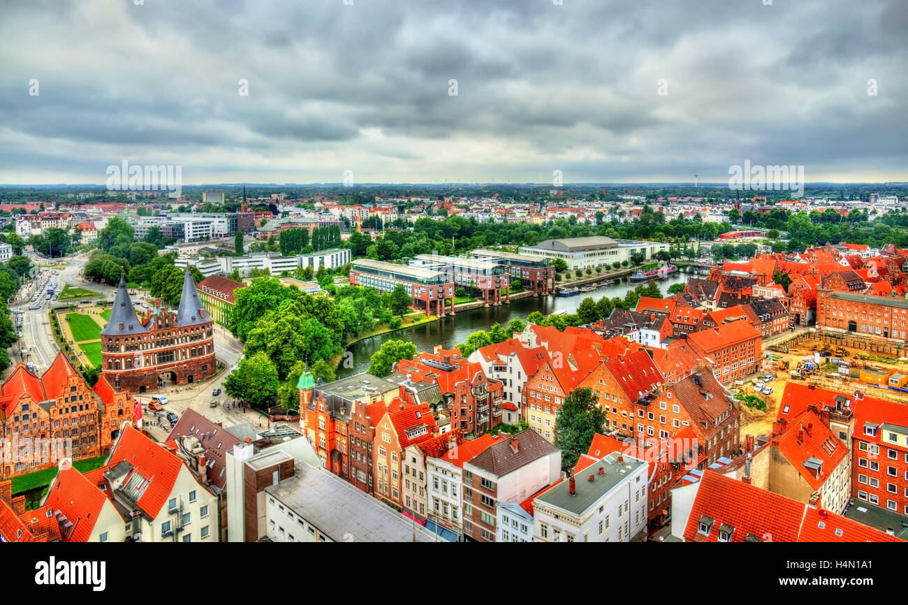 View of Lubeck old town, a UNESCO heritage site in Germany Stock Photo ...