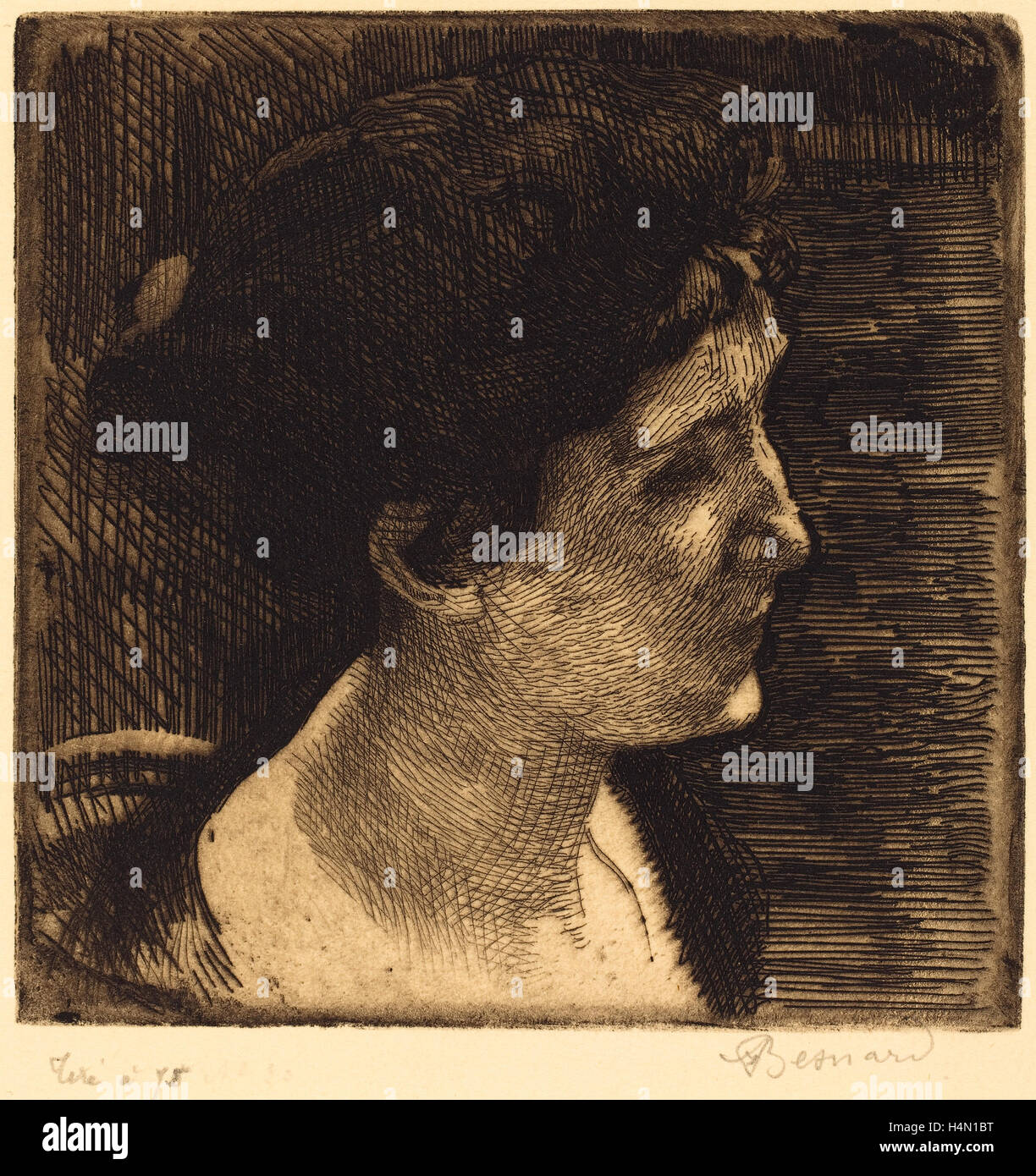 Albert Besnard (French, 1849 - 1934), Woman in Full Profile (Grand ...