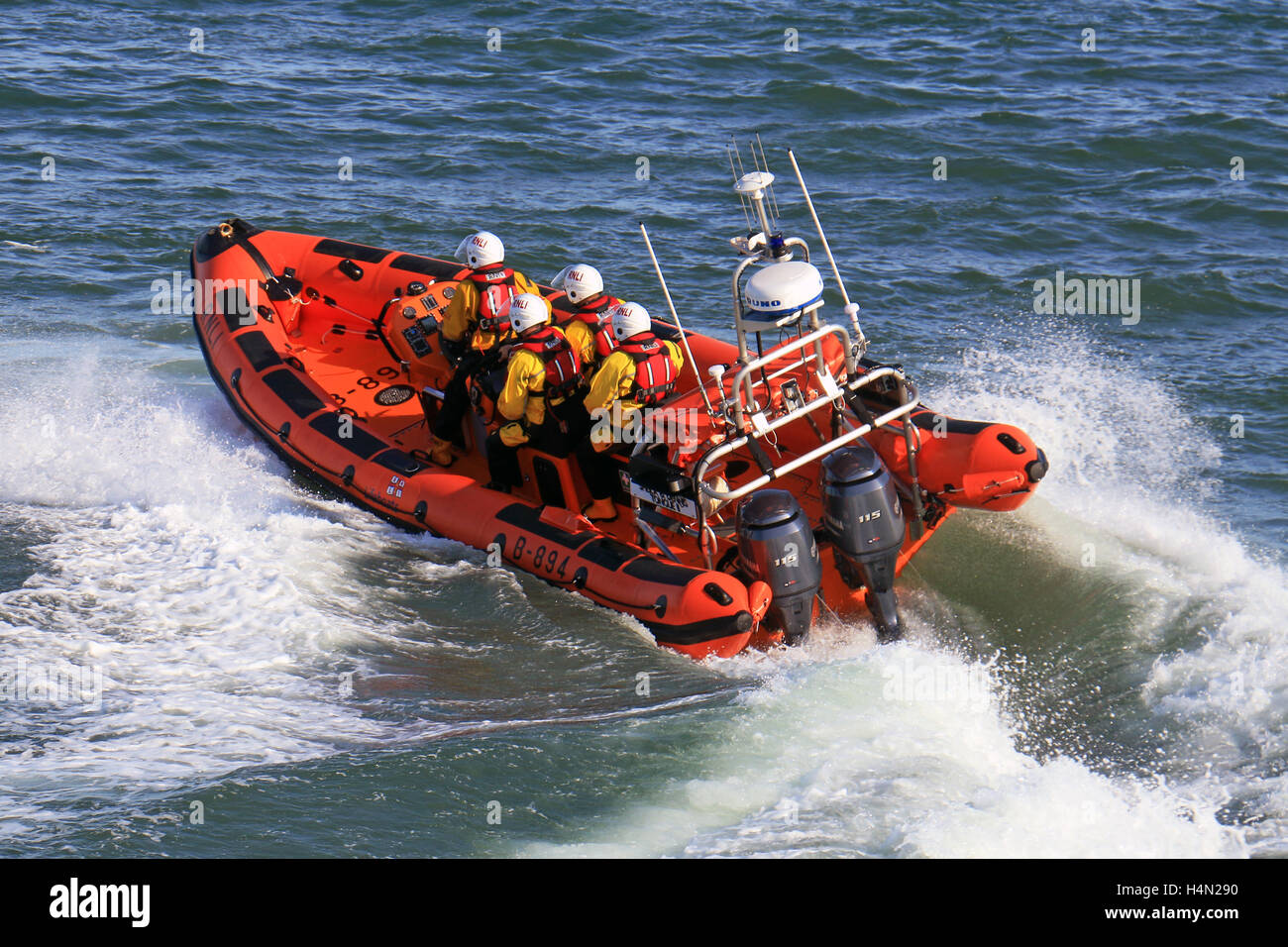 Looe RNLI with a crew of 4 out in Looe Bay testing the capabilities of ...