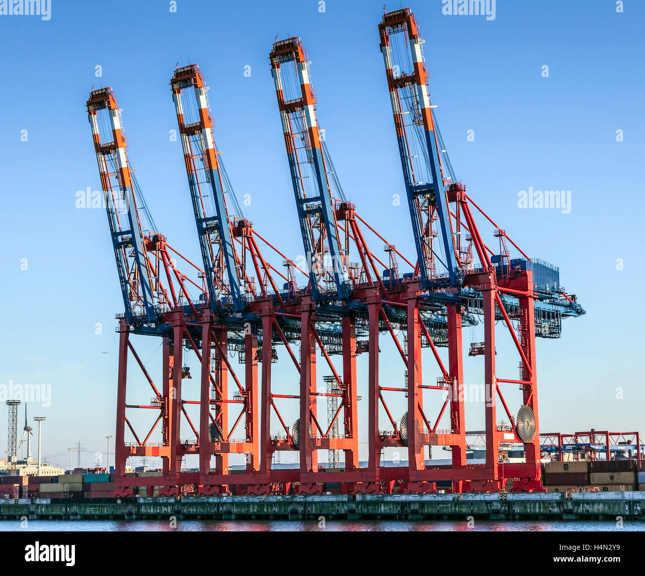 Container Bridges; Container Port of Hamburg Stock Photo - Alamy