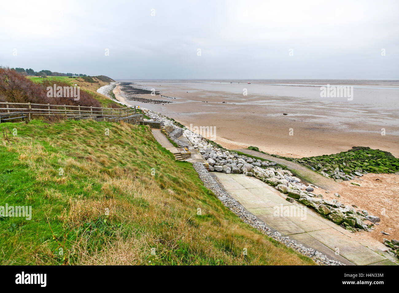 The beach at Thurstaston River Dee Wirral Country Park Wirral Peninsula ...
