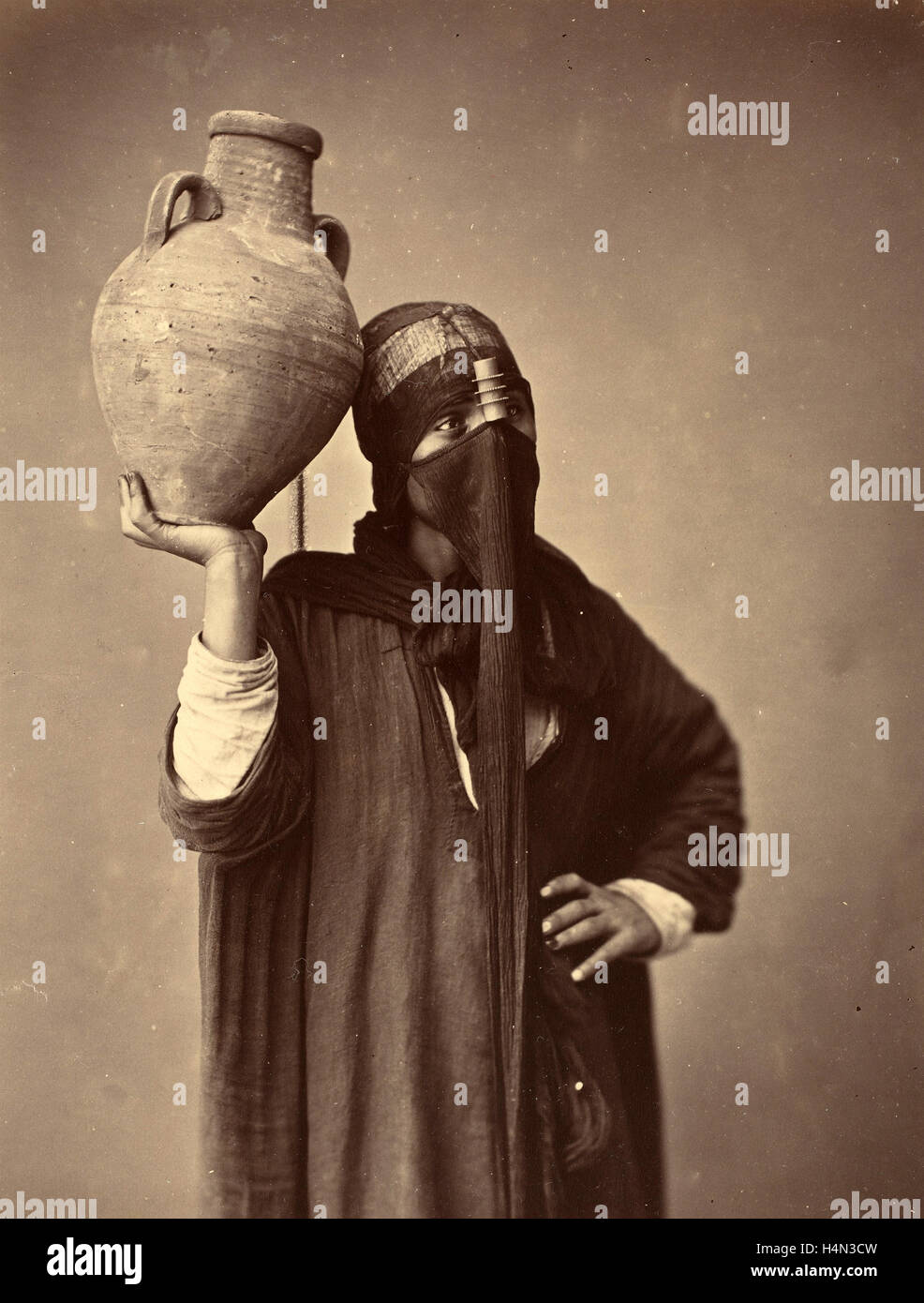 Félix Bonfils (French, 1831 - 1885), Porteuse d'eau au Caire [Water ...