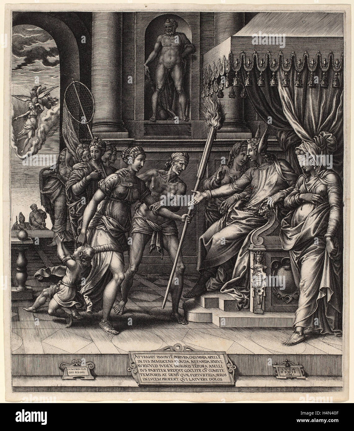 Giorgio Ghisi after Luca Penni (Italian, 1520 - 1582), The Calumny of ...