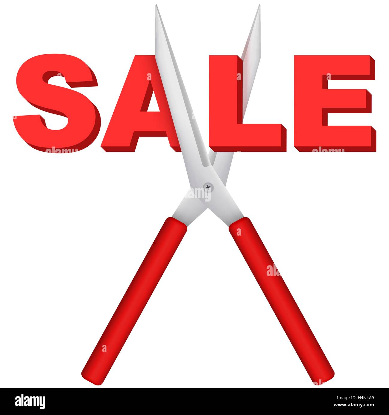 Sale word cut large scissors Stock Vector Image & Art - Alamy