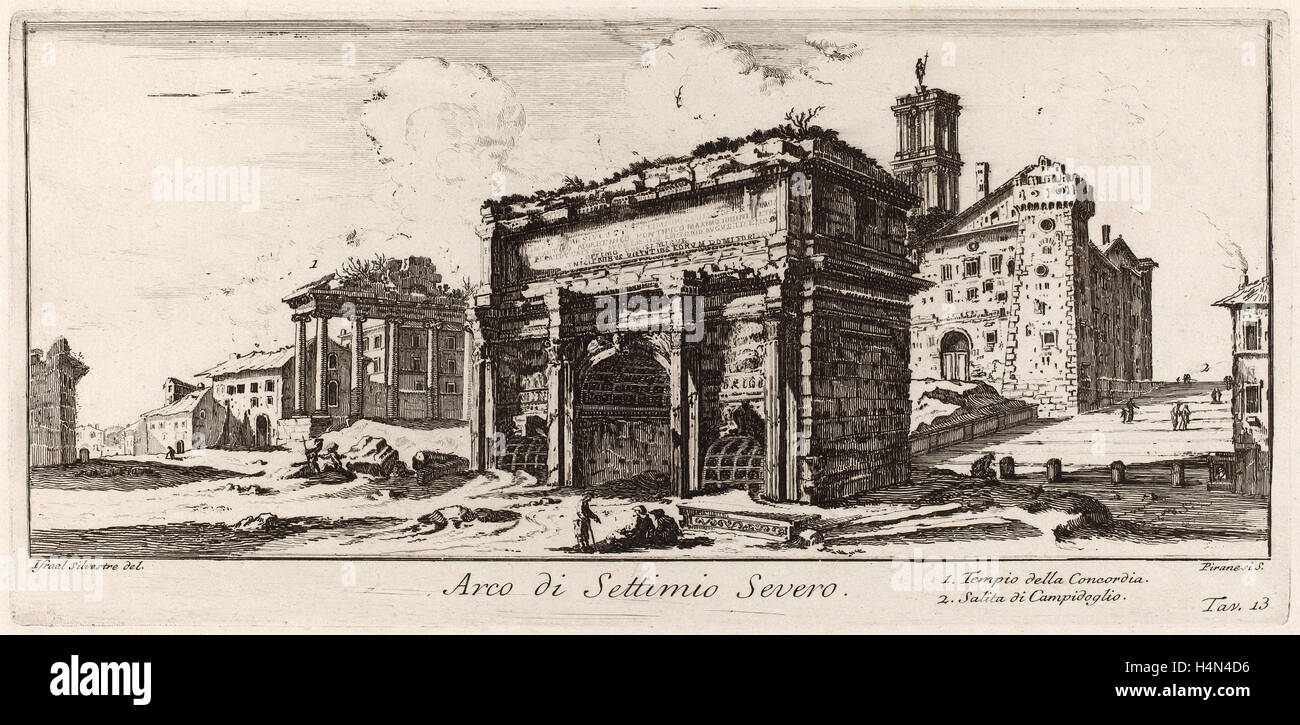 Giovanni Battista Piranesi (Italian, 1720 - 1778), Arco di Settimio Severo, 1748, etching on ...
