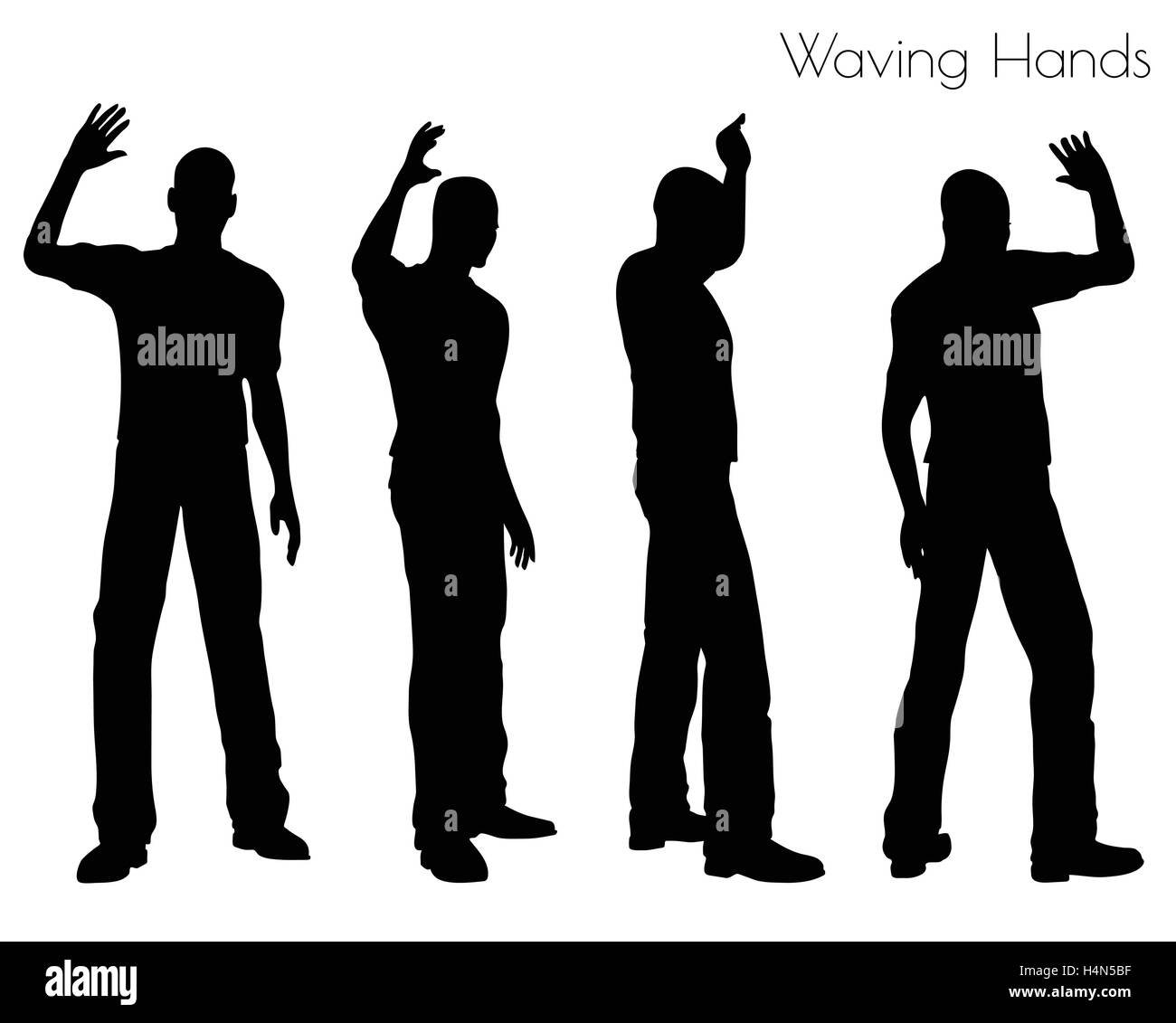 EPS 10 vector illustration of a man in Waving Hands pose on white ...