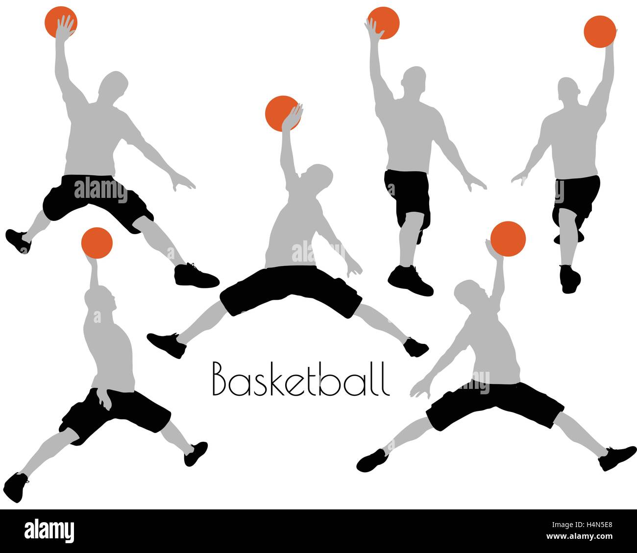 EPS 10 vector illustration of a man in Basketball pose on white ...