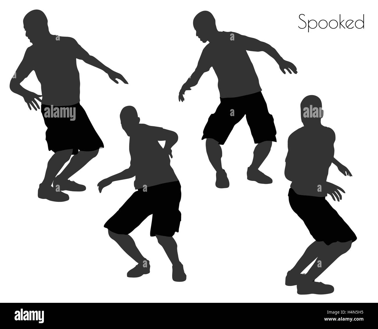 EPS 10 vector illustration of a man in Spooked pose on white background ...
