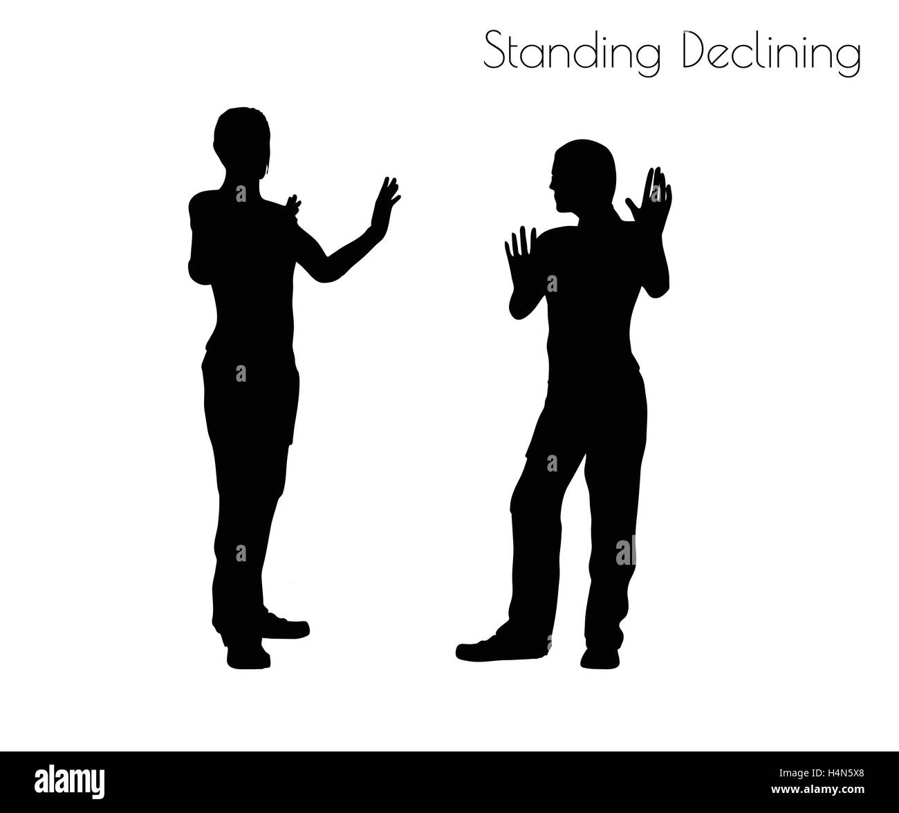 EPS 10 vector illustration of a man in Standing Declining pose on white ...