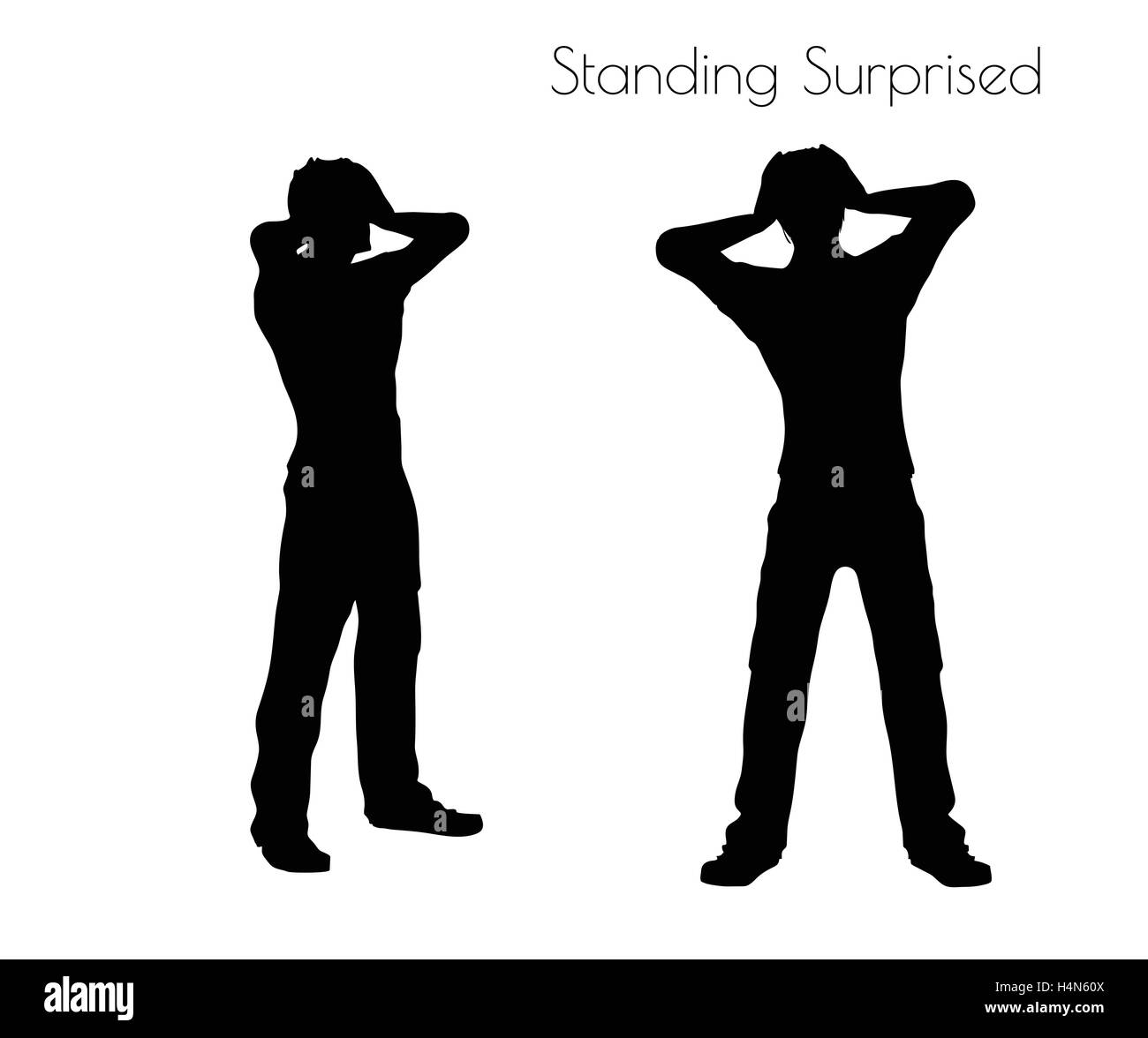 EPS 10 vector illustration of a man in Standing Surprised pose on white ...