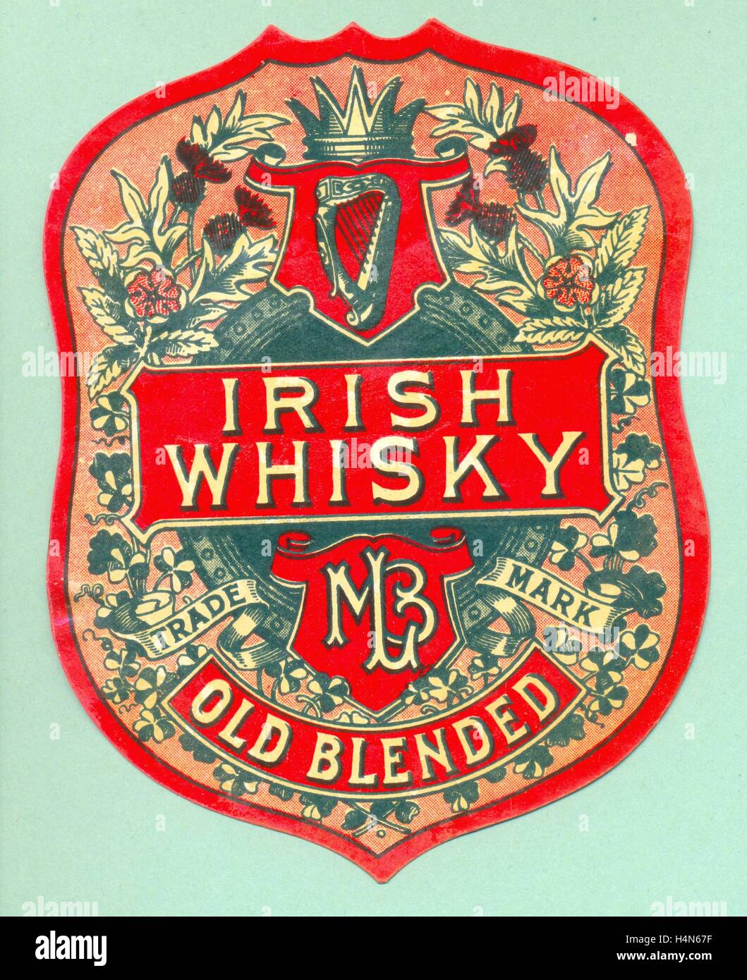 Chromolithographed Irish Whisky label Stock Photo - Alamy