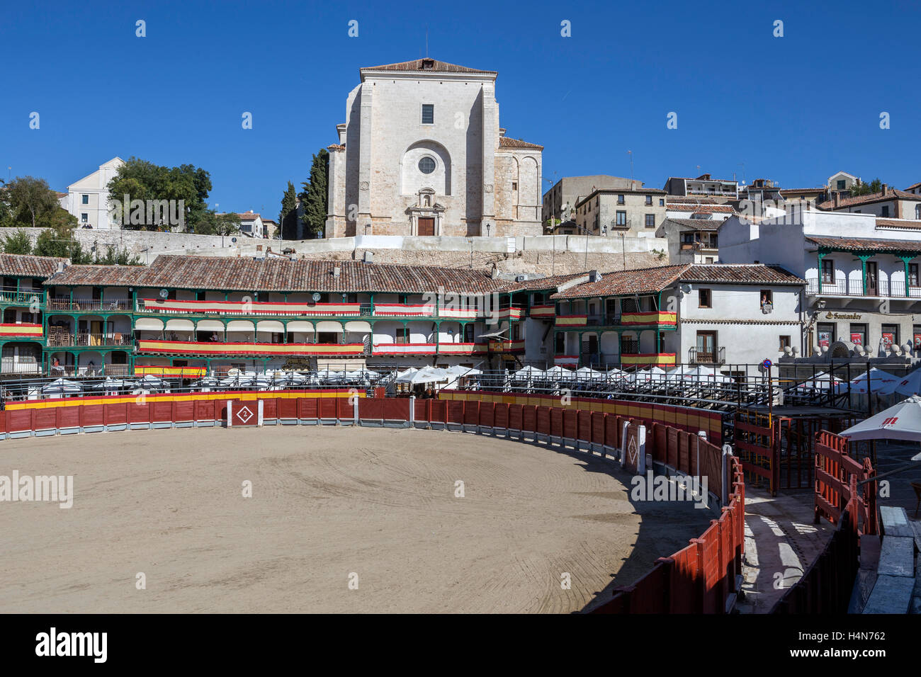 Main square of Chinchon converted into bullring during the celebration ...