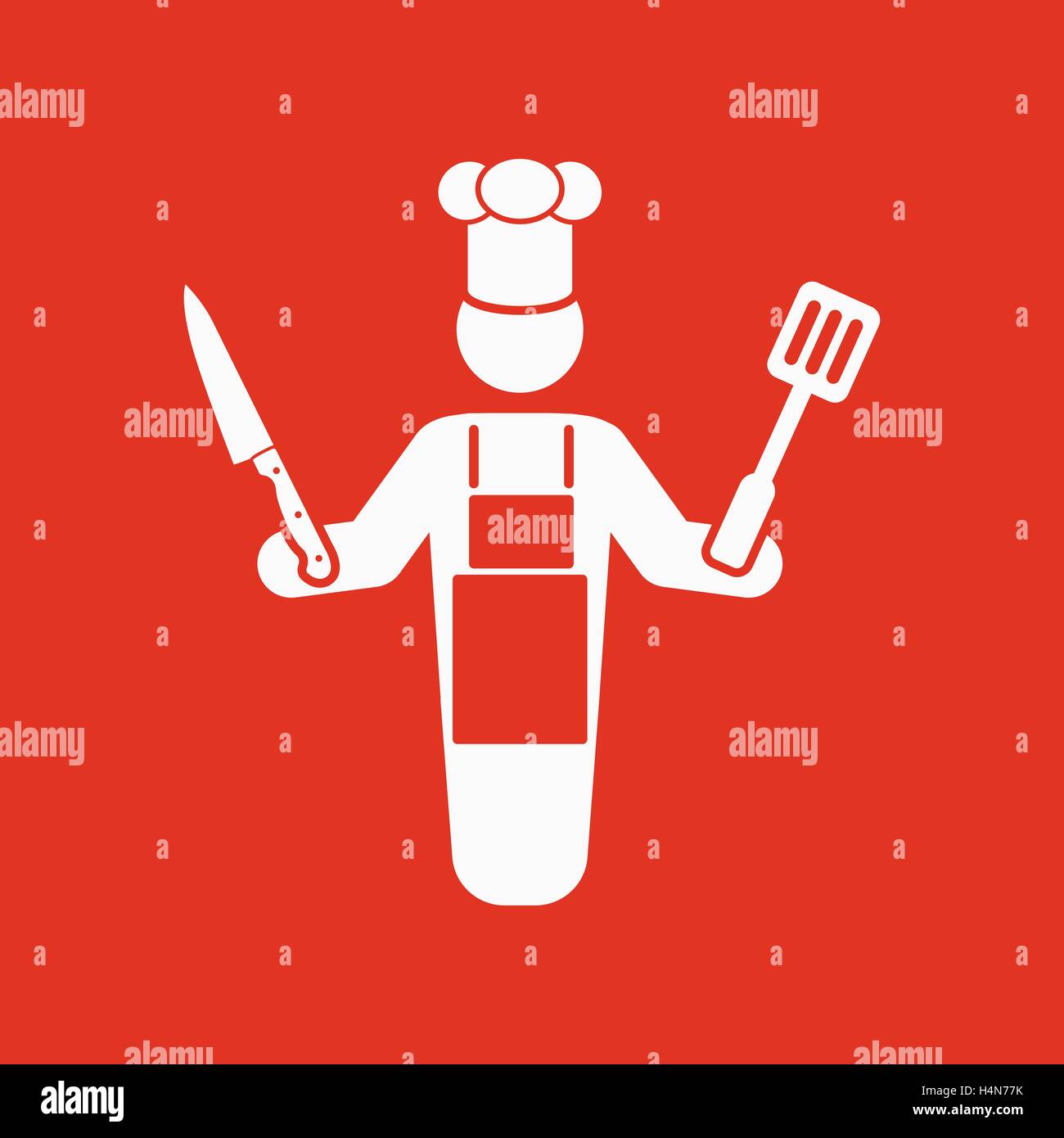 The cook icon. Chef and barbecue, restaurant symbol. Flat Stock Vector ...