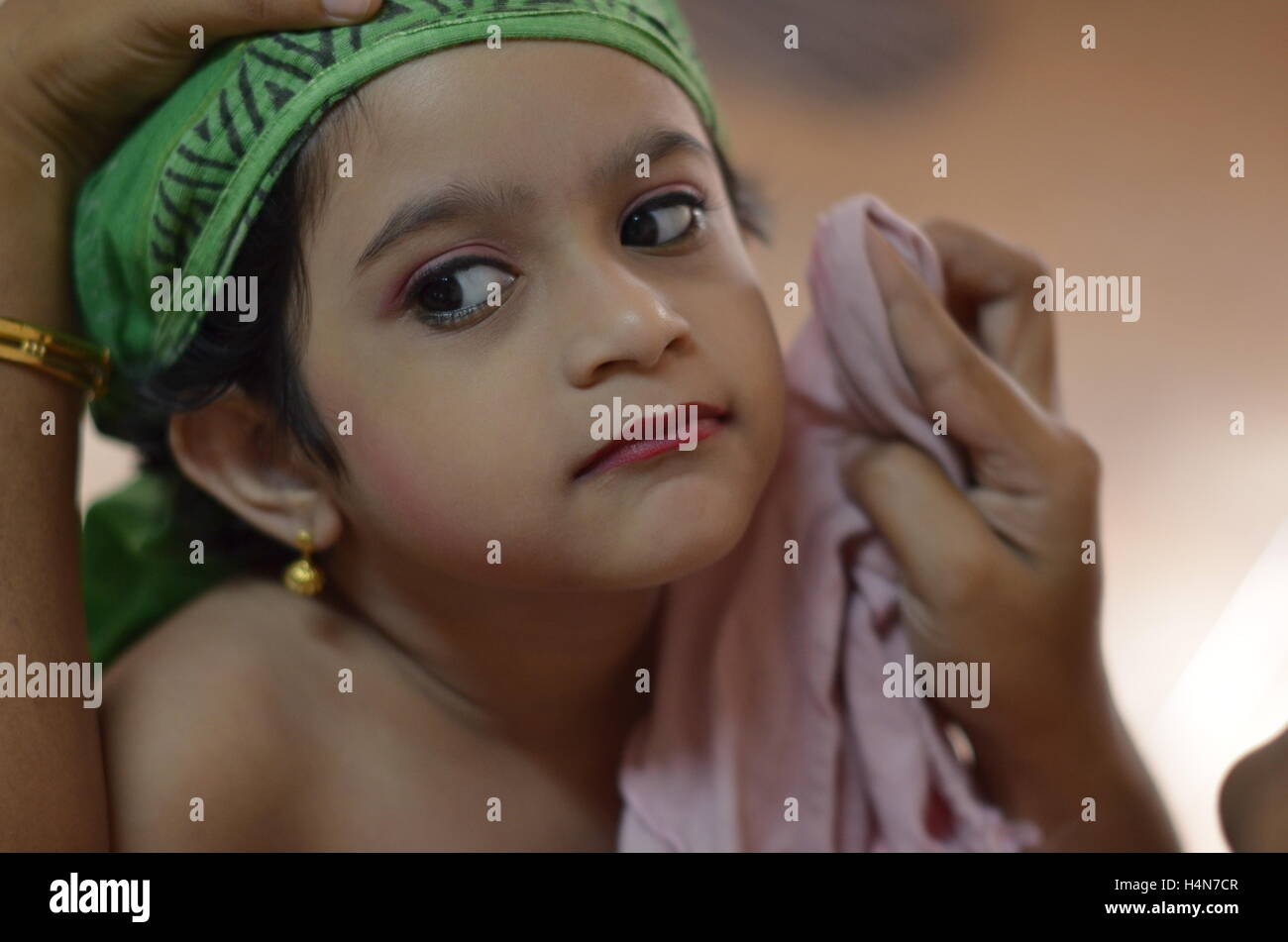 Cute girl, getting ready for celebration Stock Photo - Alamy