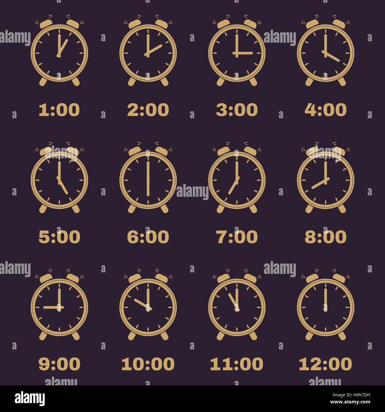 The Alarm Clock icon. alarm clock symbol. Set Stock Vector Image & Art ...