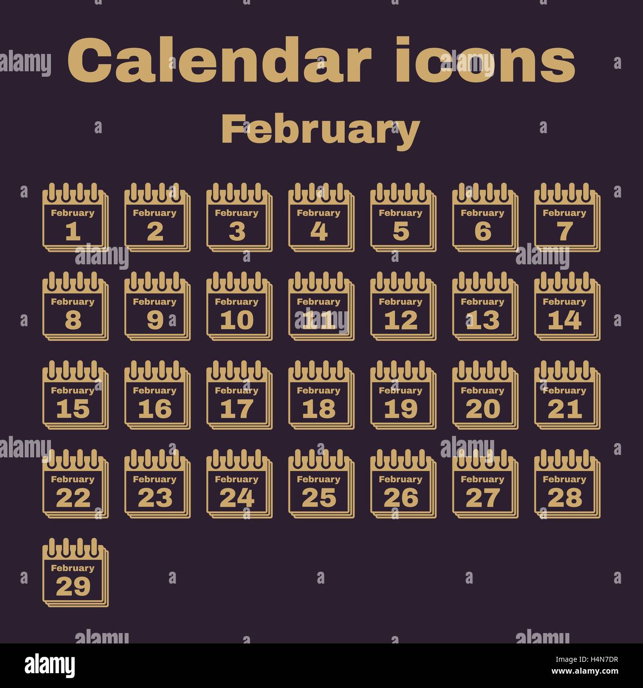 Calendar icon february symbol flat Stock Vector Images - Alamy