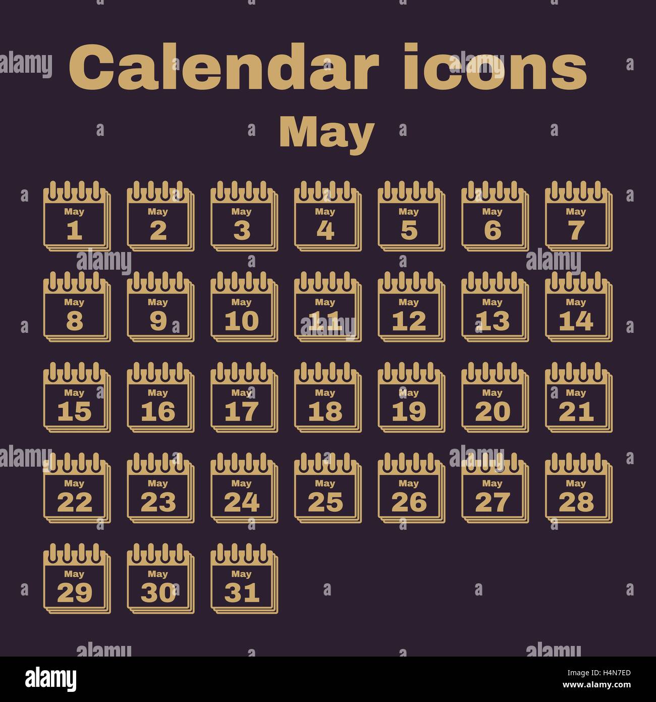Calendar icon may symbol flat Stock Vector Images - Alamy