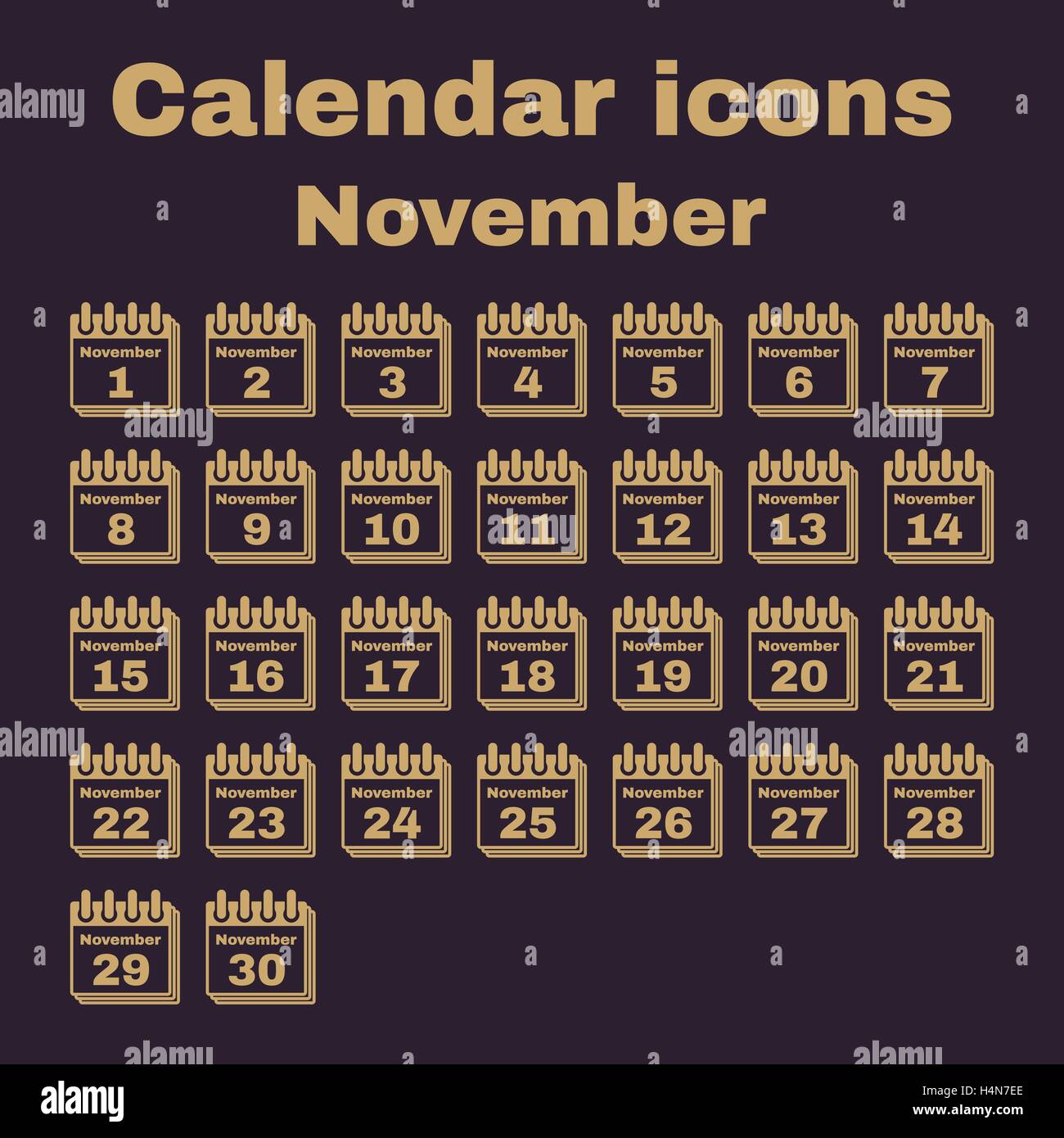 Calendar icon november symbol flat hi-res stock photography and images ...