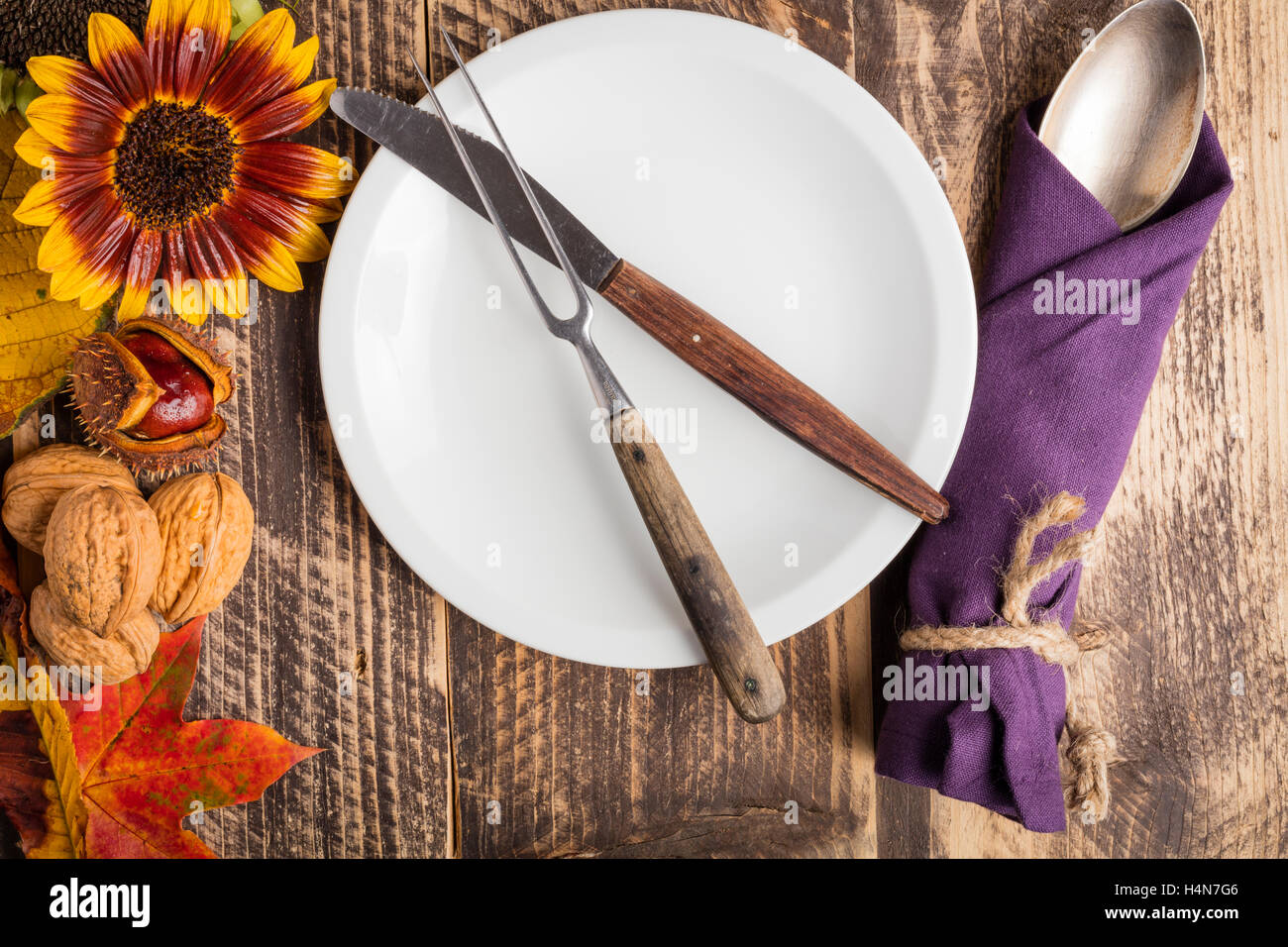 thanksgiving decoration menu dinner fall autumn Stock Photo - Alamy