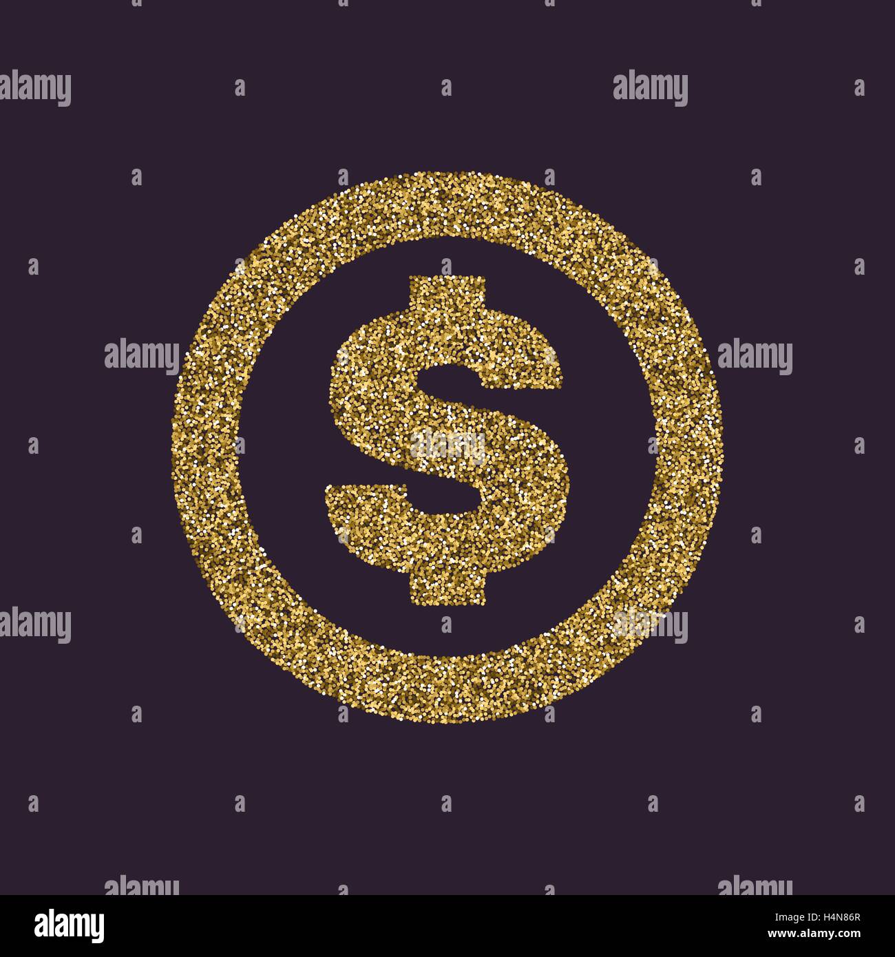 The dollar icon. Cash and money, wealth, payment symbol. Gold sparkles ...