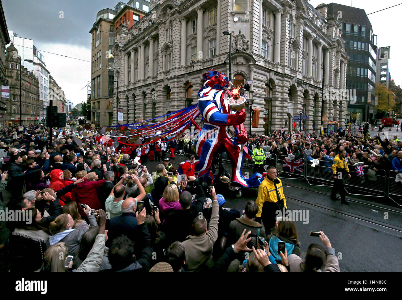 The TeamGB Lion float makes leads the parade during the Olympic and ...