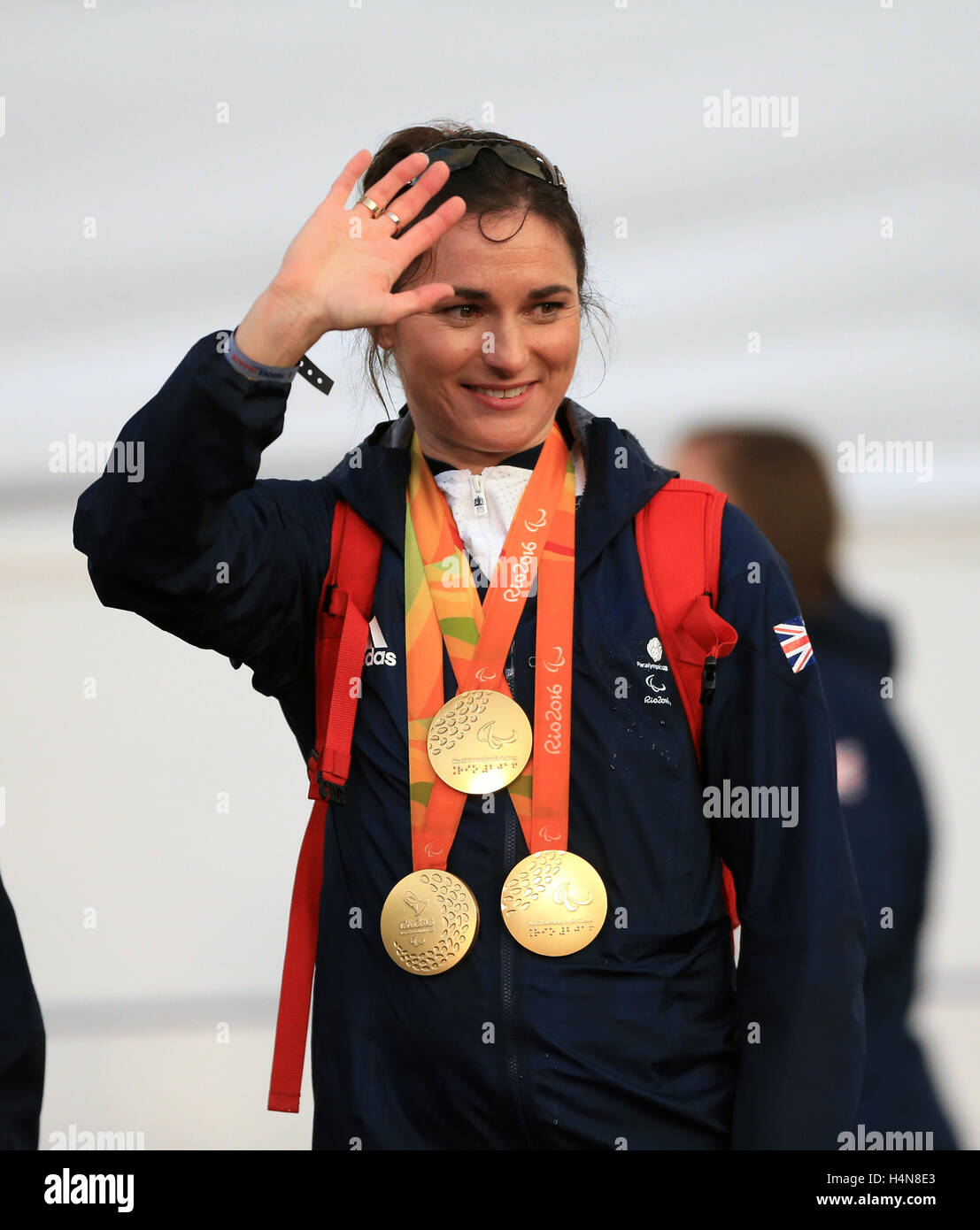 Dame Sarah Storey on stage during the Olympic and Paralympic athletes ...