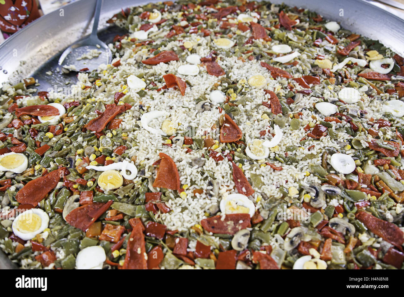 Rice with vegetables in pan, food and restaurant Stock Photo - Alamy