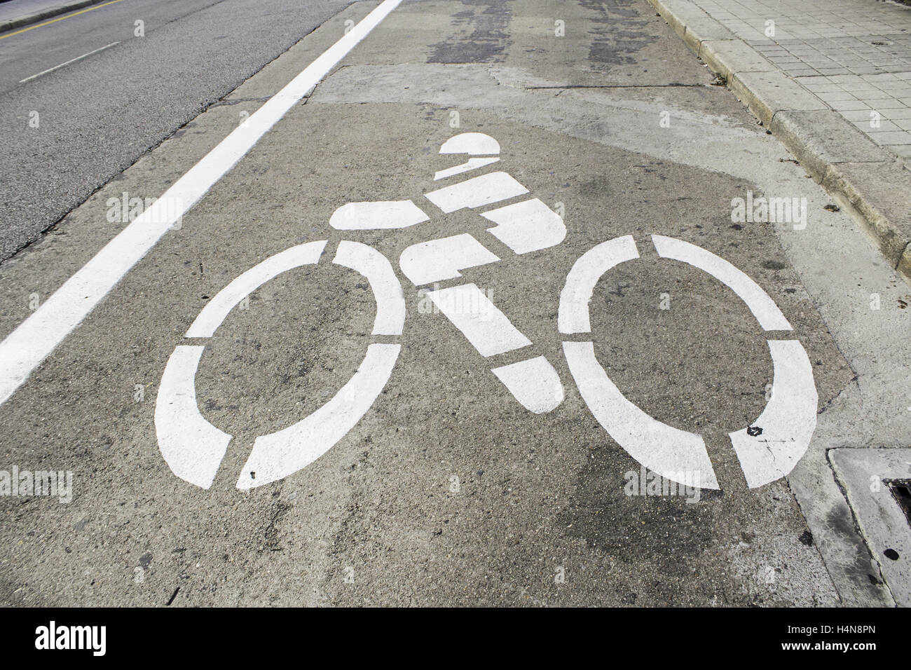 Motorcycle parking sign painted on road transport Stock Photo - Alamy