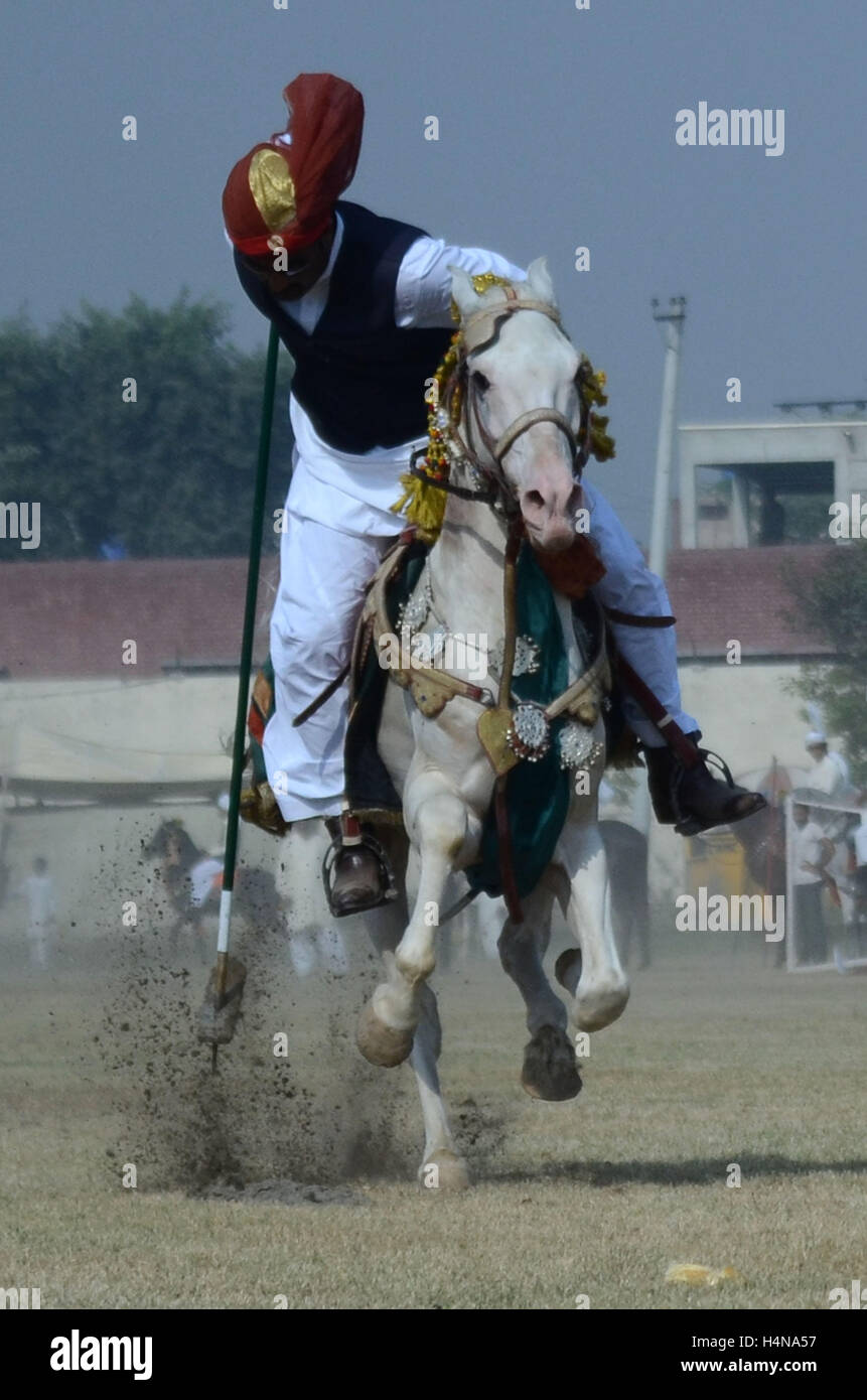 Lahore, Pakistan. 17th Oct, 2016. Pakistani horse rider player in ...